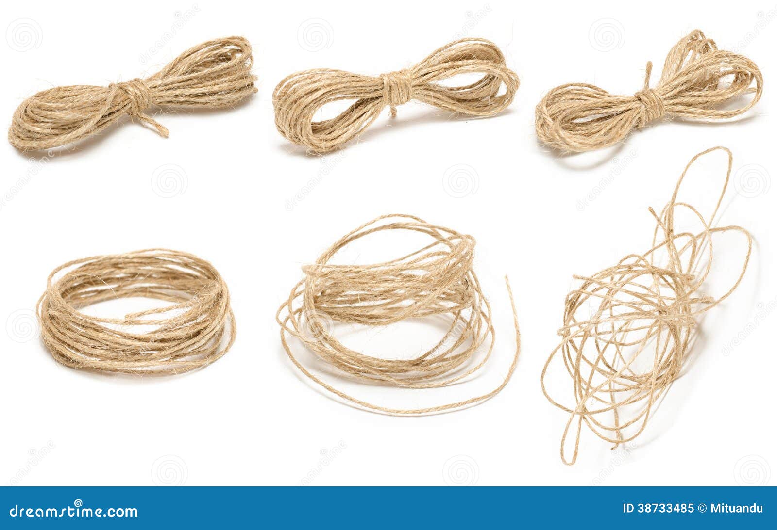 Jute Ropes Isolated on White Background Stock Image - Image of strength ...