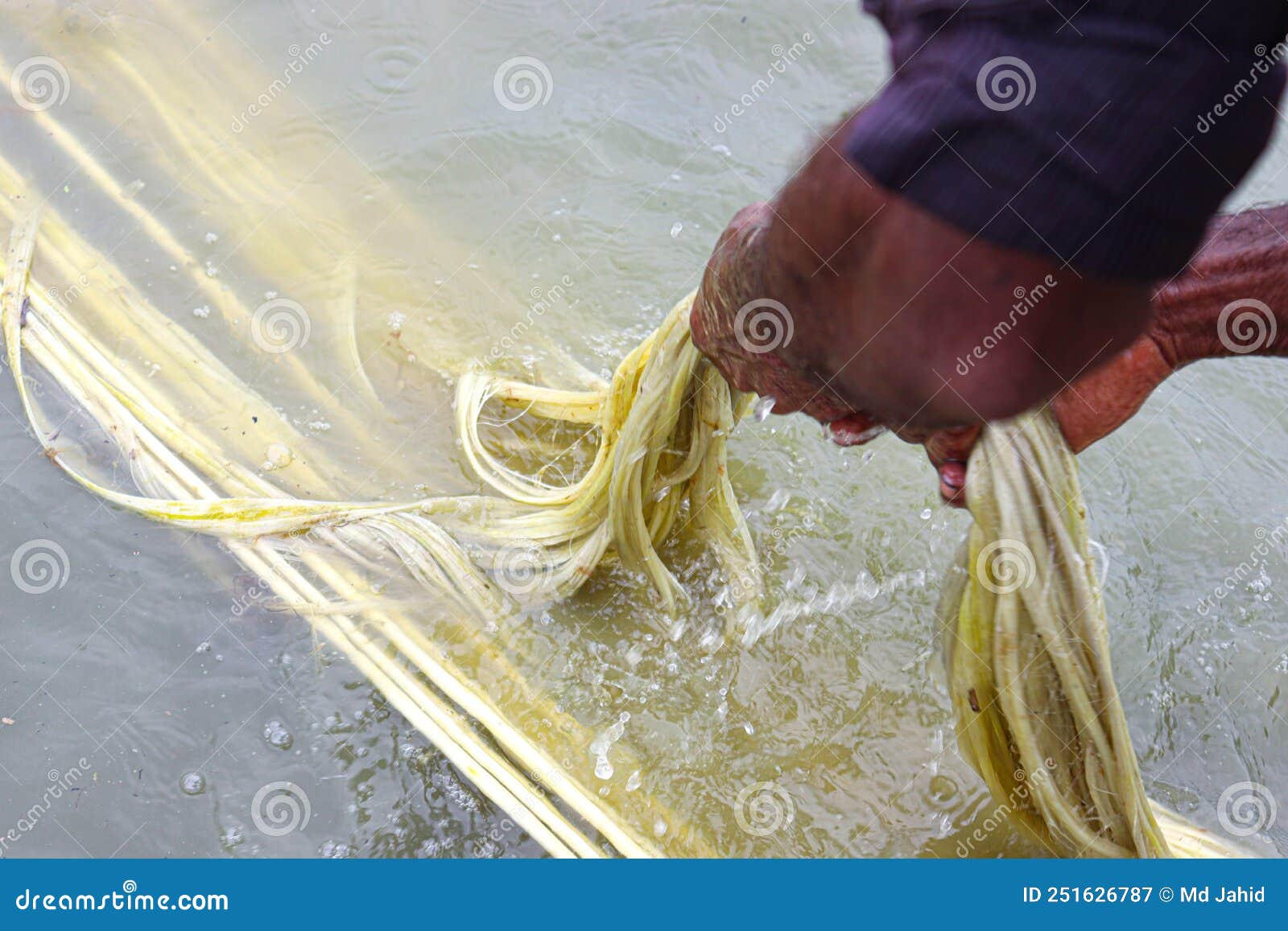 Jute with Stick on Water for Wash Stock Image - Image of environment ...