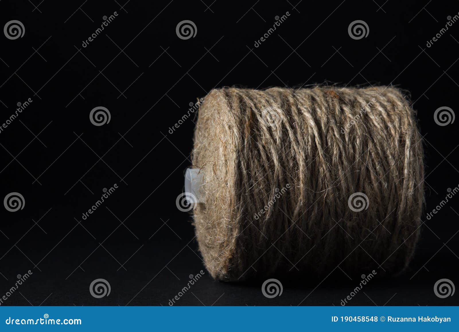 Jute Thread on a Black Background. Stock Photo - Image of close, white ...