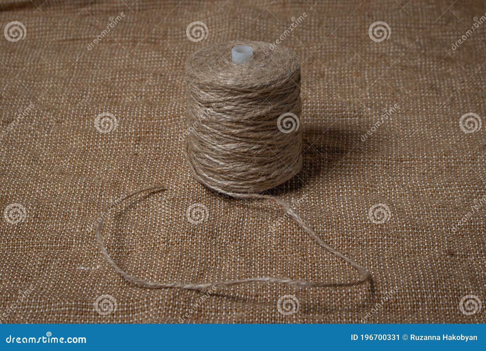 Jute Thread on Burlap. Jute Material Stock Image - Image of material ...