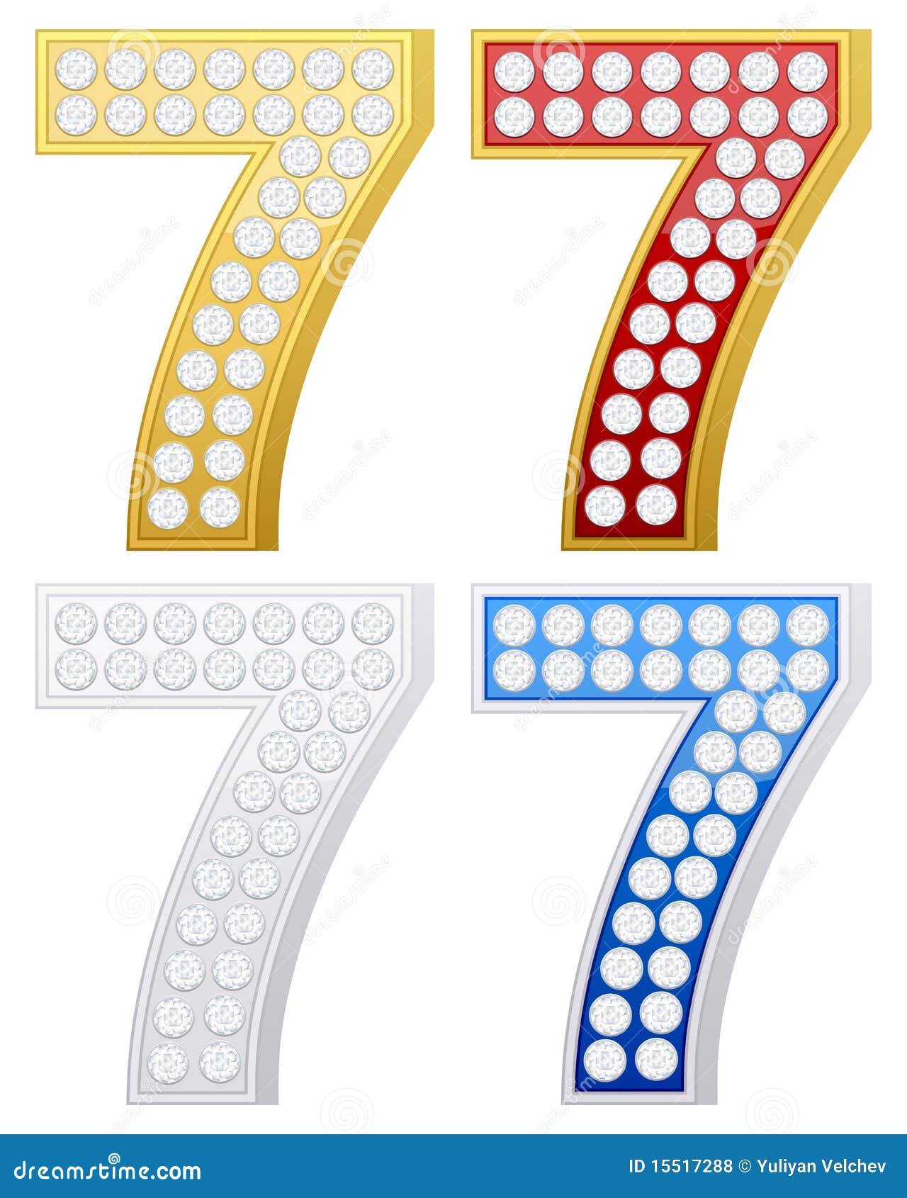 Juwelen nummer zeven vector illustratie. Illustration of edelsteen ...