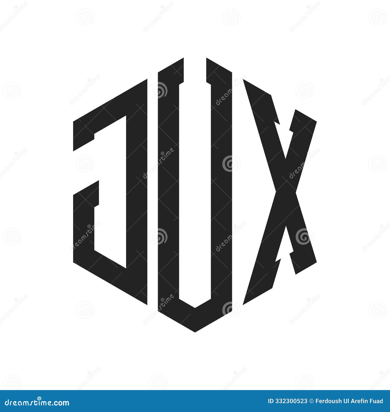 JUX Logo Design. Initial Letter JUX Monogram Logo Using Hexagon Shape ...