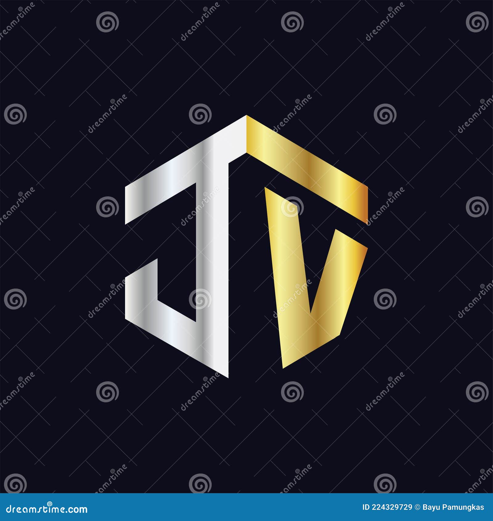JV Initial Letter Hexagonal Logo Vector Stock Vector - Illustration of ...