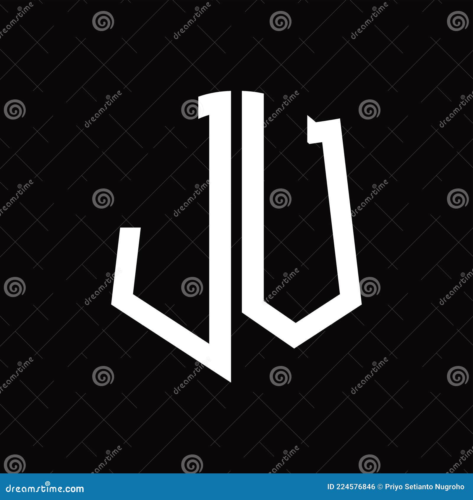 JV Logo Monogram with Shield Shape Ribbon Design Template Stock Vector ...