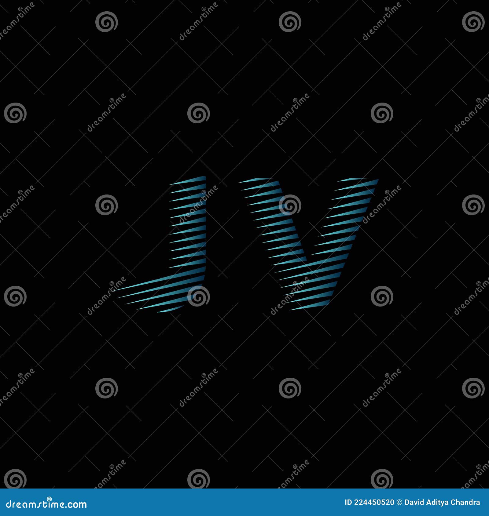 JV Monogram Lines Style Blue Light Vector Stock Vector - Illustration ...