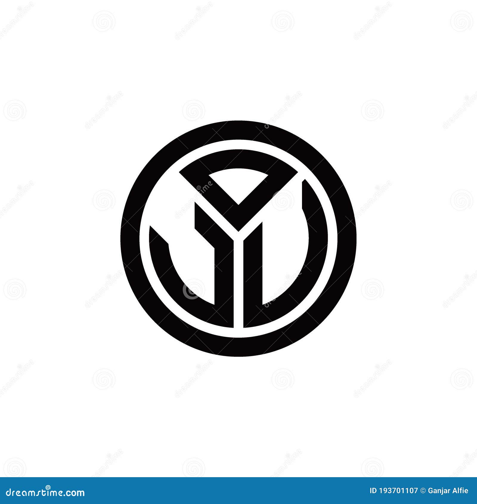 JV Monogram Logo with Circle Outline Design Template Stock Vector ...