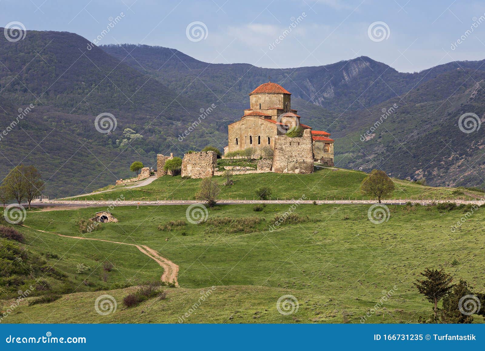 Jvari Church Near the City of Mtskheta in Georgia. Stock Image - Image ...
