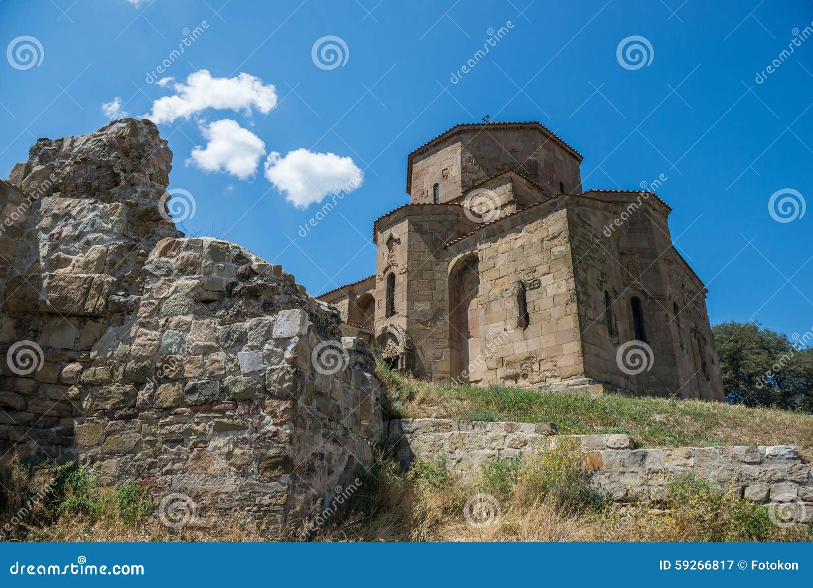 Jvari stock image. Image of mount, ruins, cloister, site - 59266817