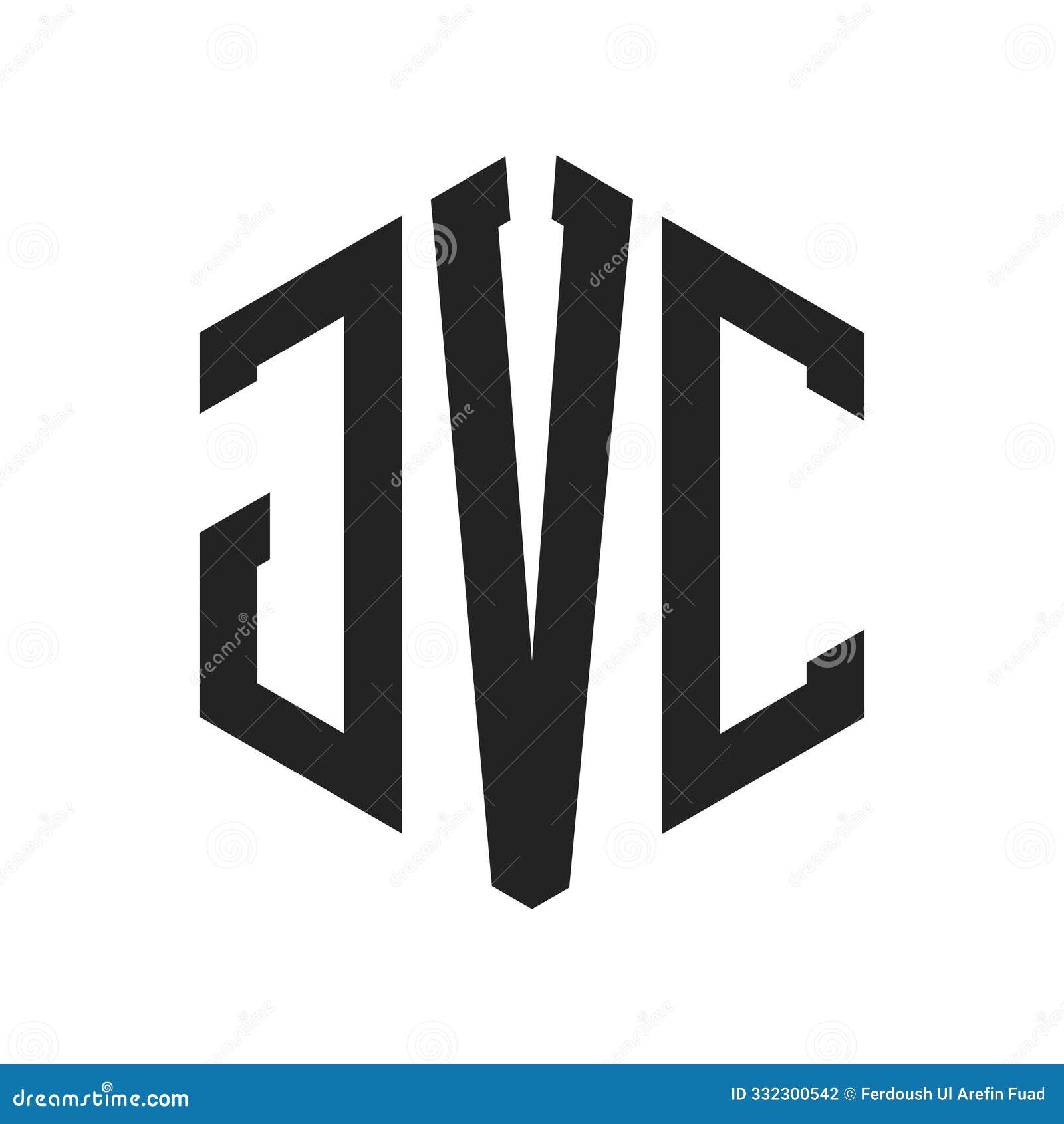 JVC Logo Design. Initial Letter JVC Monogram Logo Using Hexagon Shape ...