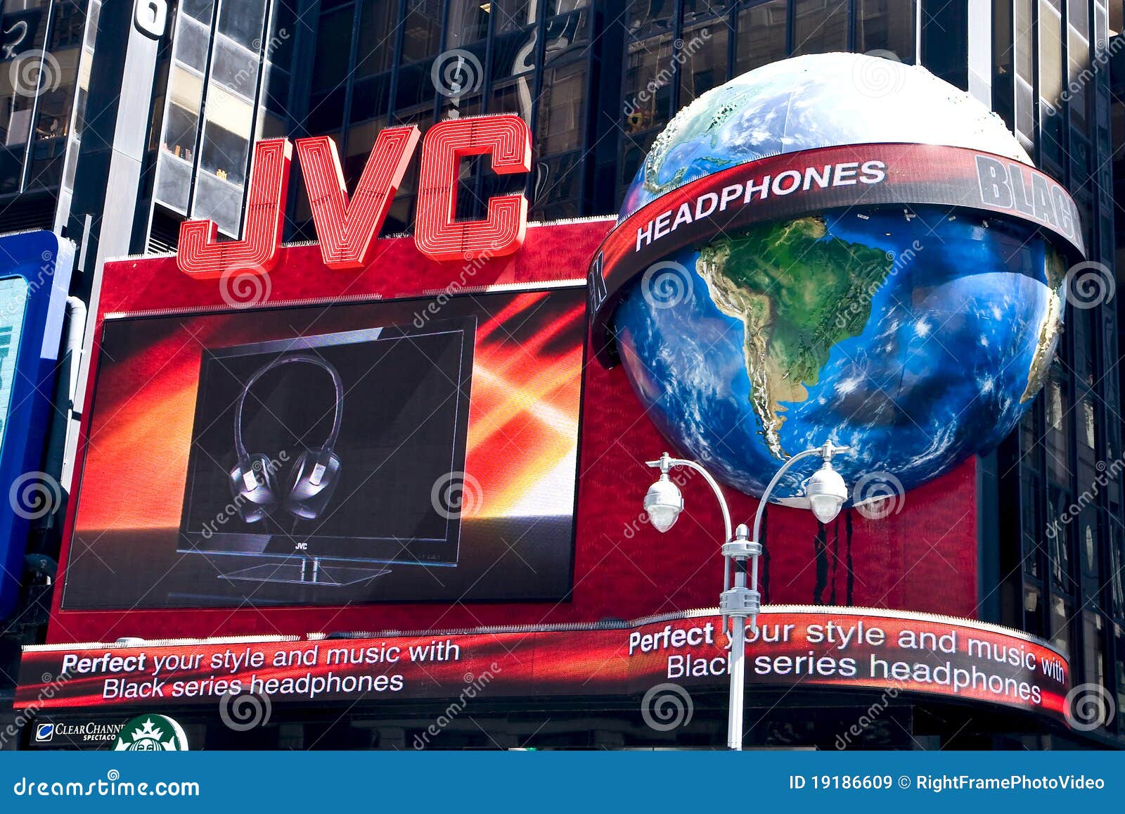JVC - Times Square editorial stock image. Image of globe - 19186609
