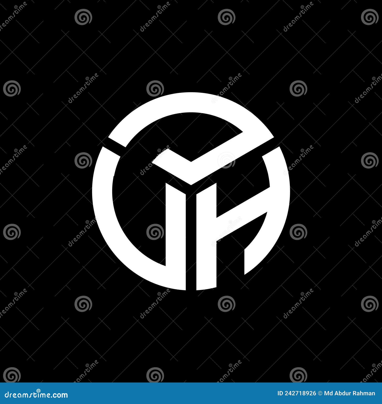 JVH Letter Logo Design on Black Background. JVH Creative Initials ...