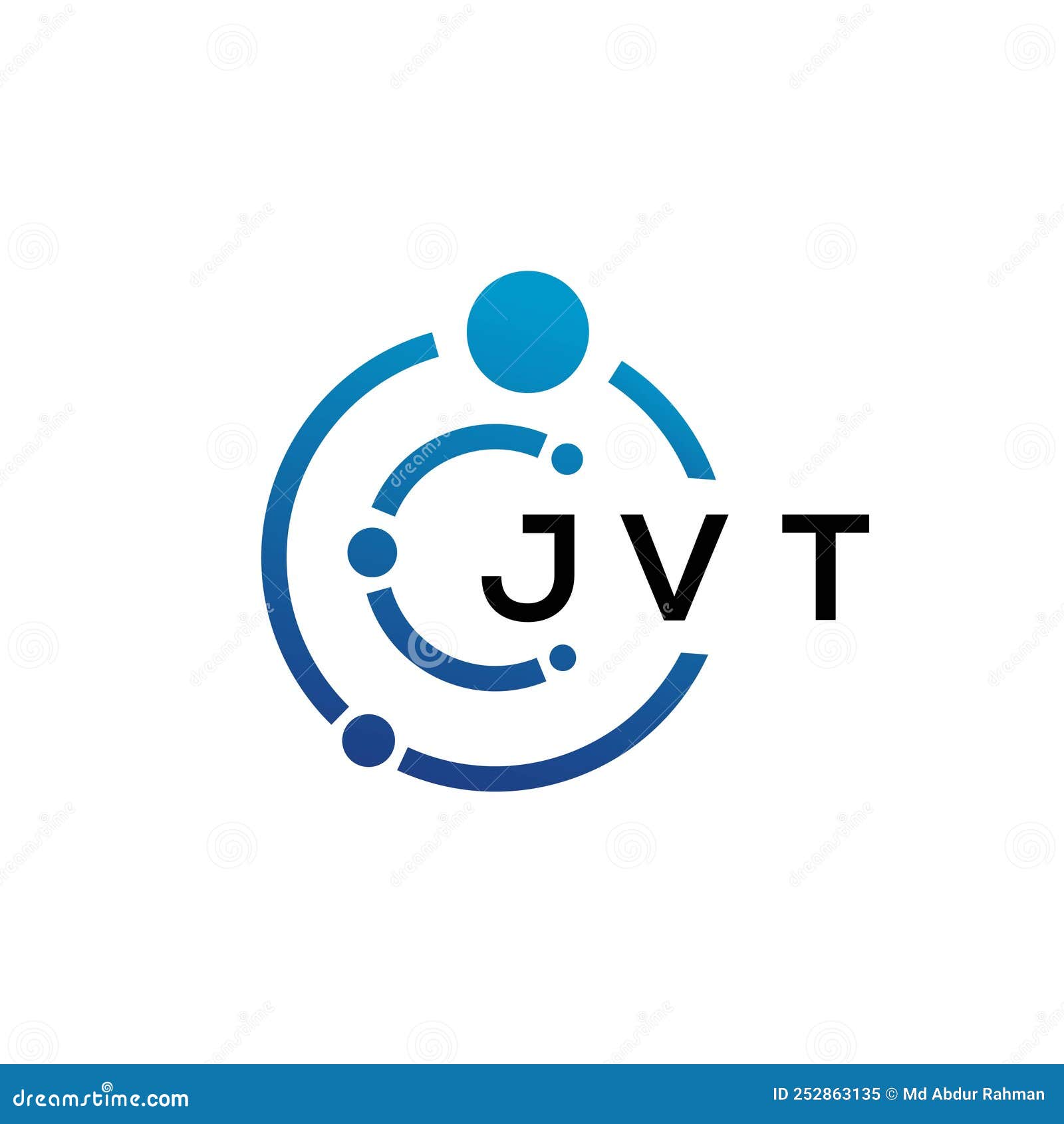 JVT Letter Technology Logo Design on White Background. JVT Creative ...