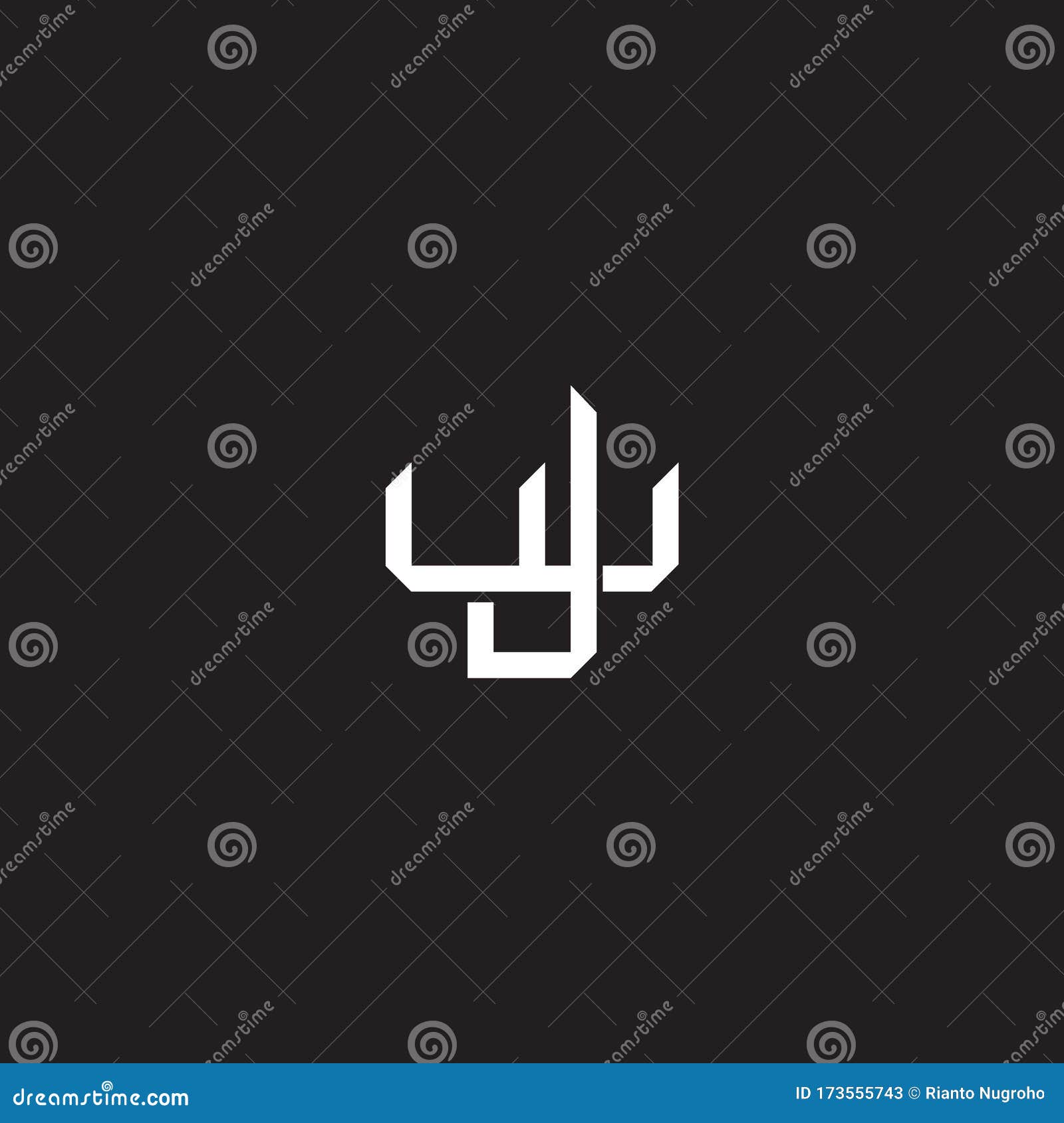 JW Initial Letter Overlapping Interlock Logo Monogram Line Art Style ...