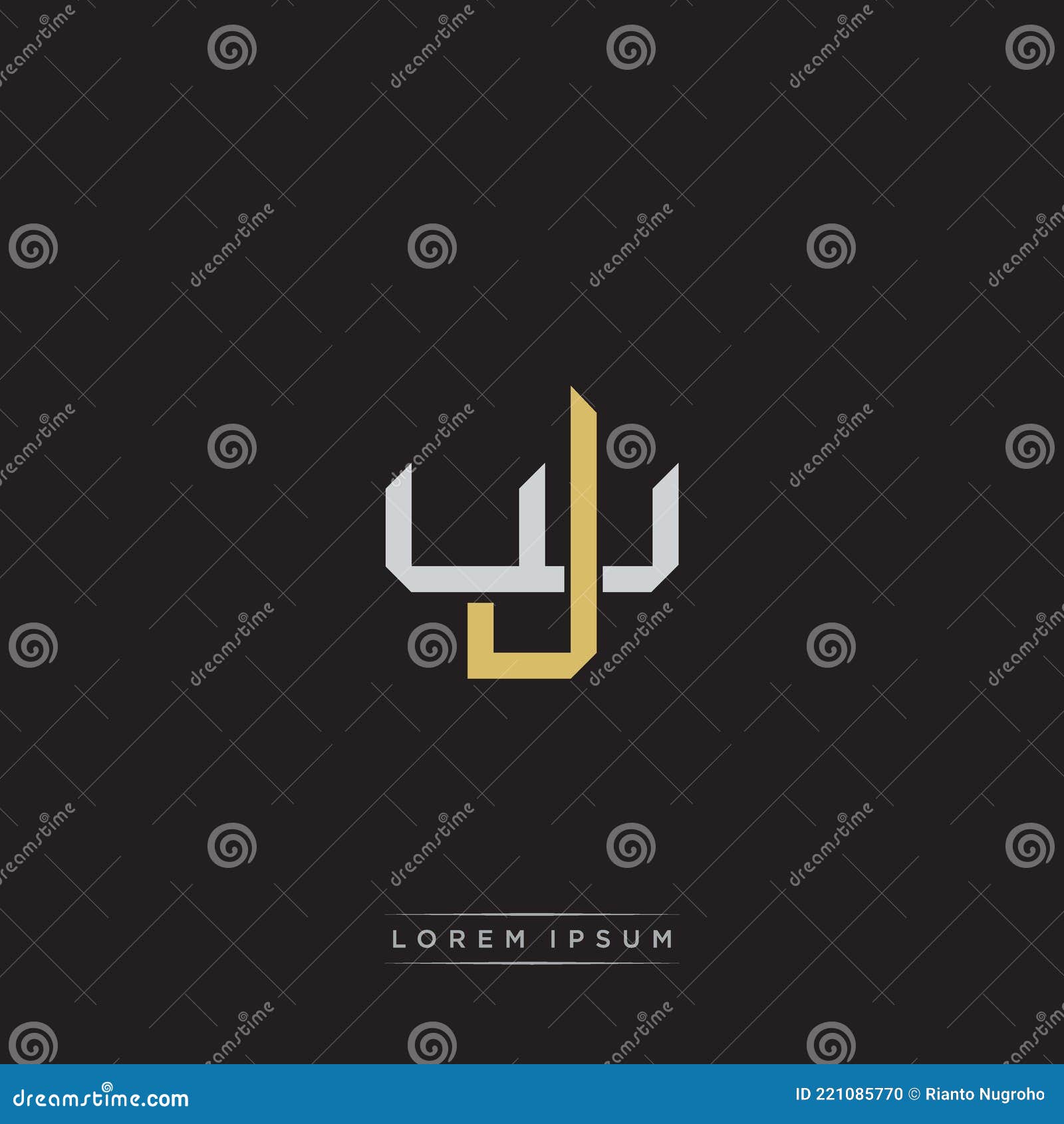 JW Initial Letter Overlapping Interlock Logo Monogram Line Art Style ...