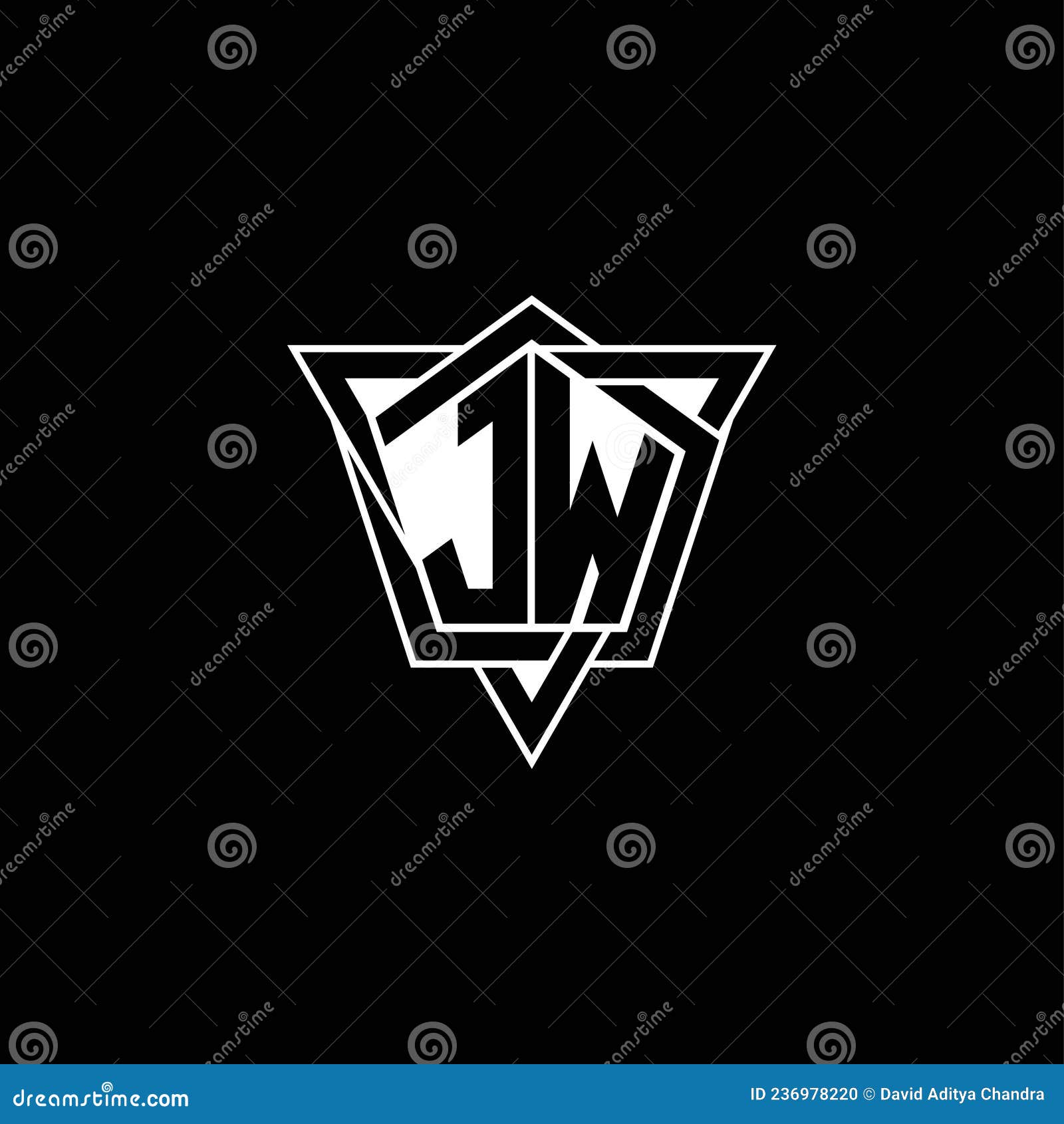 JW Logo Monogram Geometric Modern Design Stock Vector - Illustration of ...