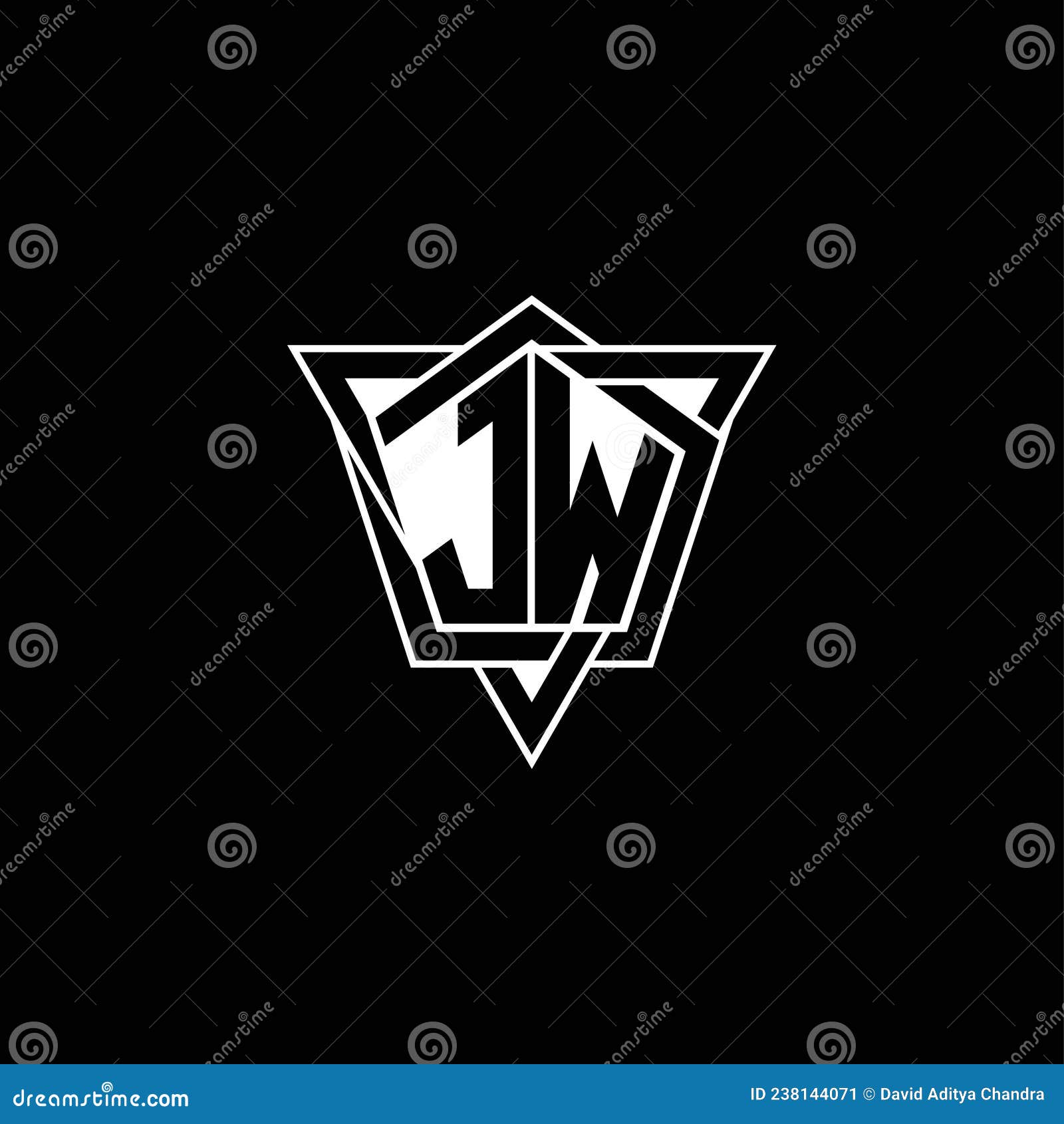 JW Logo Monogram Geometric Modern Design Stock Vector - Illustration of ...
