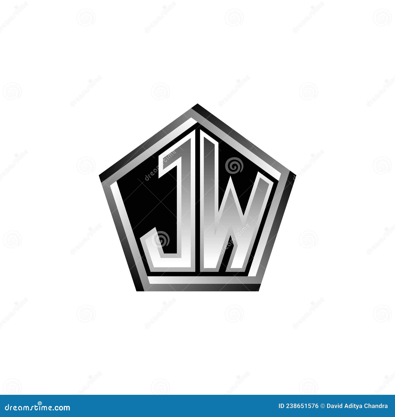 JW Logo Monogram Silver Geometric Modern Design Stock Vector ...