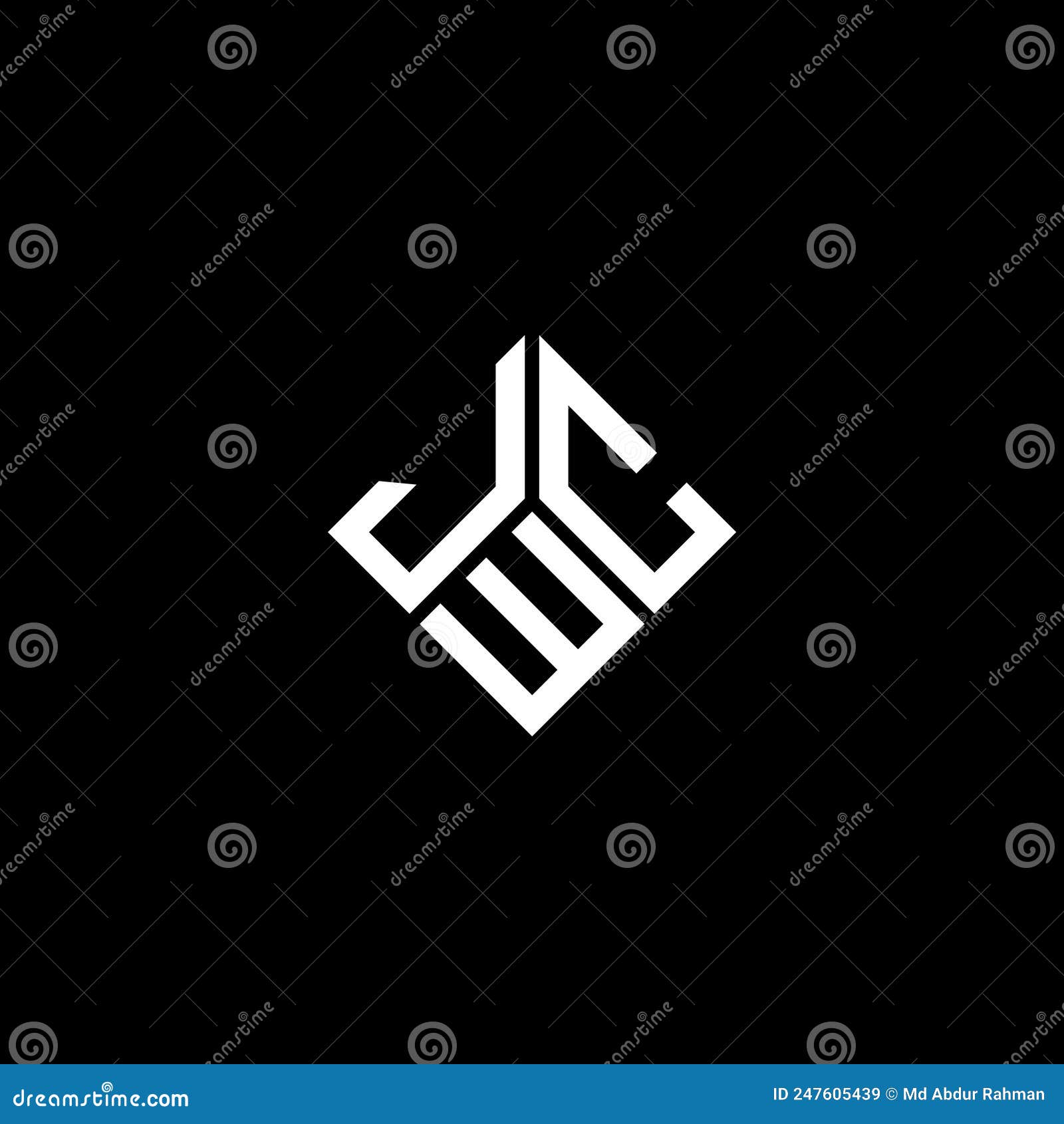 JWC Letter Logo Design on Black Background. JWC Creative Initials ...