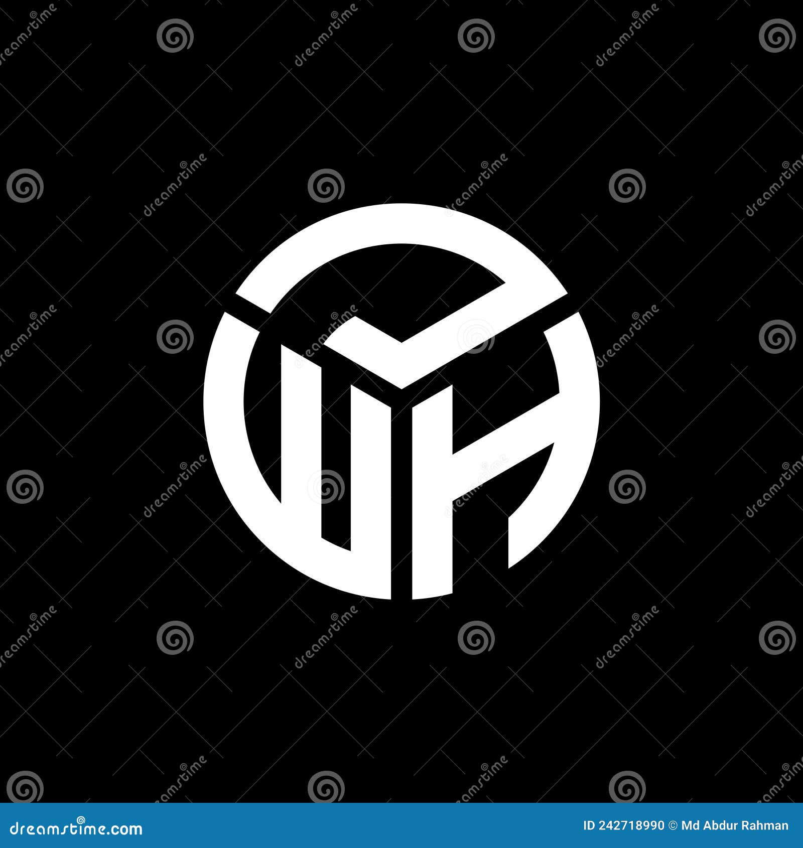 JWH Letter Logo Design on Black Background. JWH Creative Initials ...