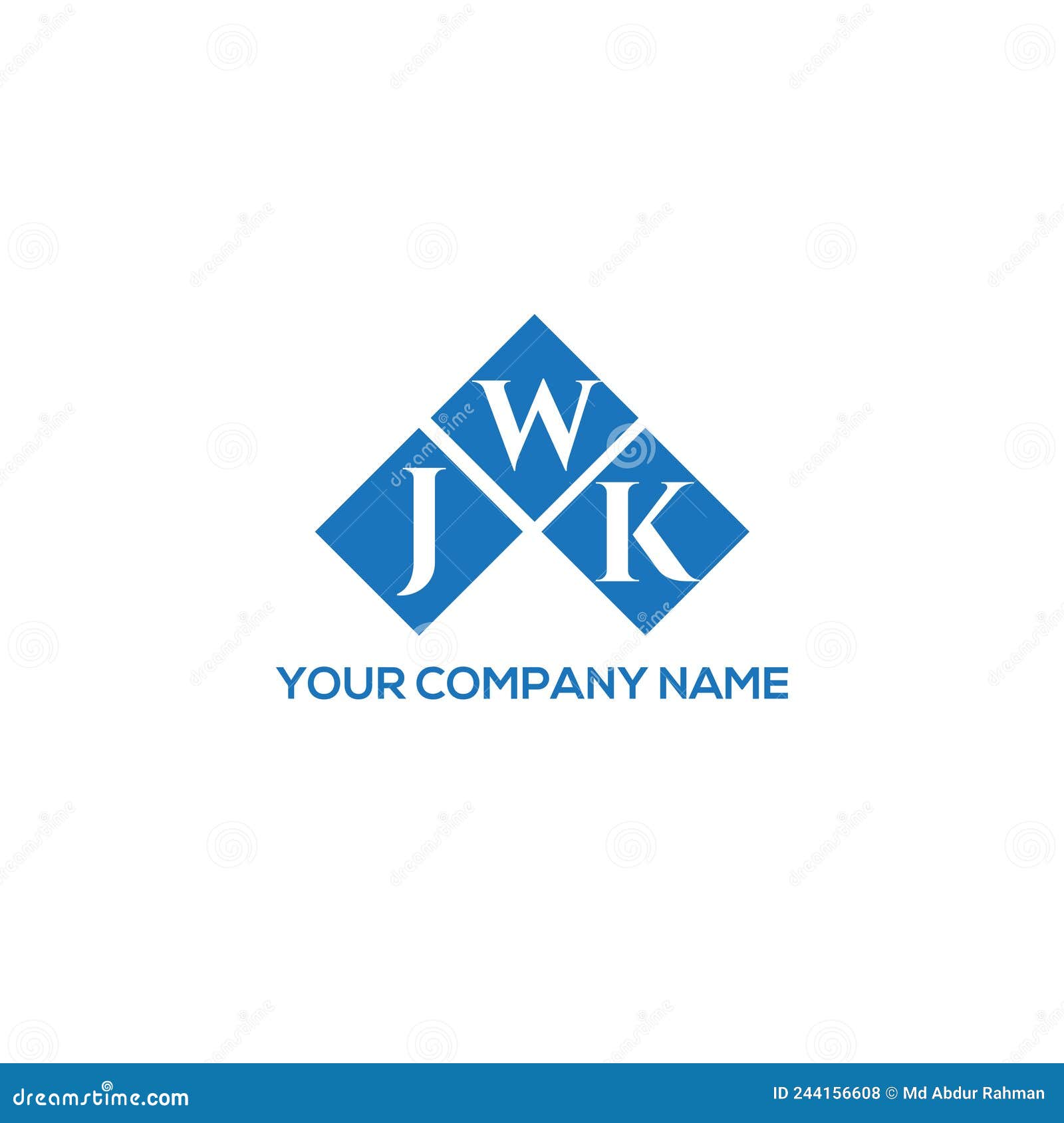 JWK Letter Logo Design on White Background. JWK Creative Initials ...