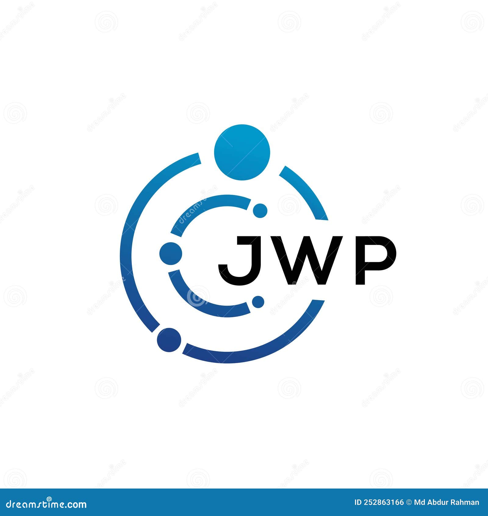 JWP Letter Technology Logo Design on White Background. JWP Creative ...