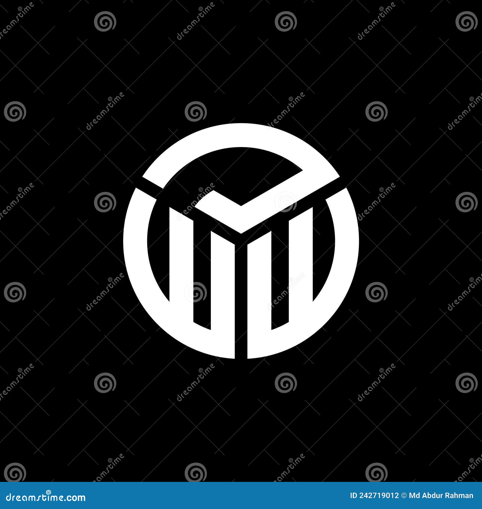 JWW Letter Logo Design on Black Background. JWW Creative Initials ...