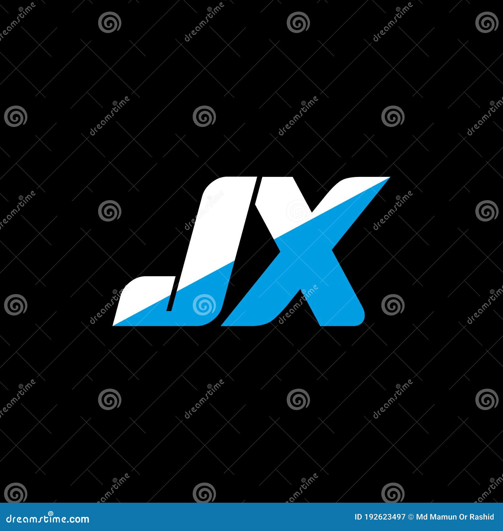 JX Letter Logo Design on Black Background. JX Creative Initials Letter ...