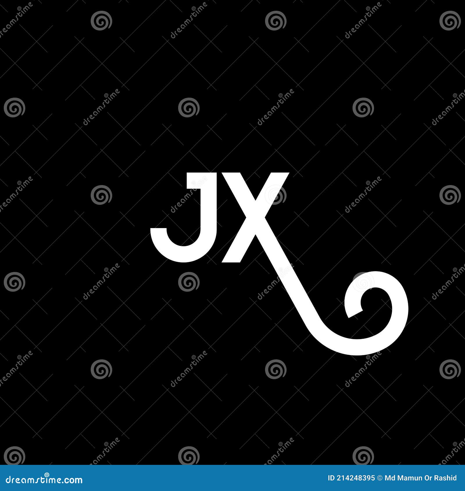 JX Letter Logo Design on Black Background. JX Creative Initials Letter ...