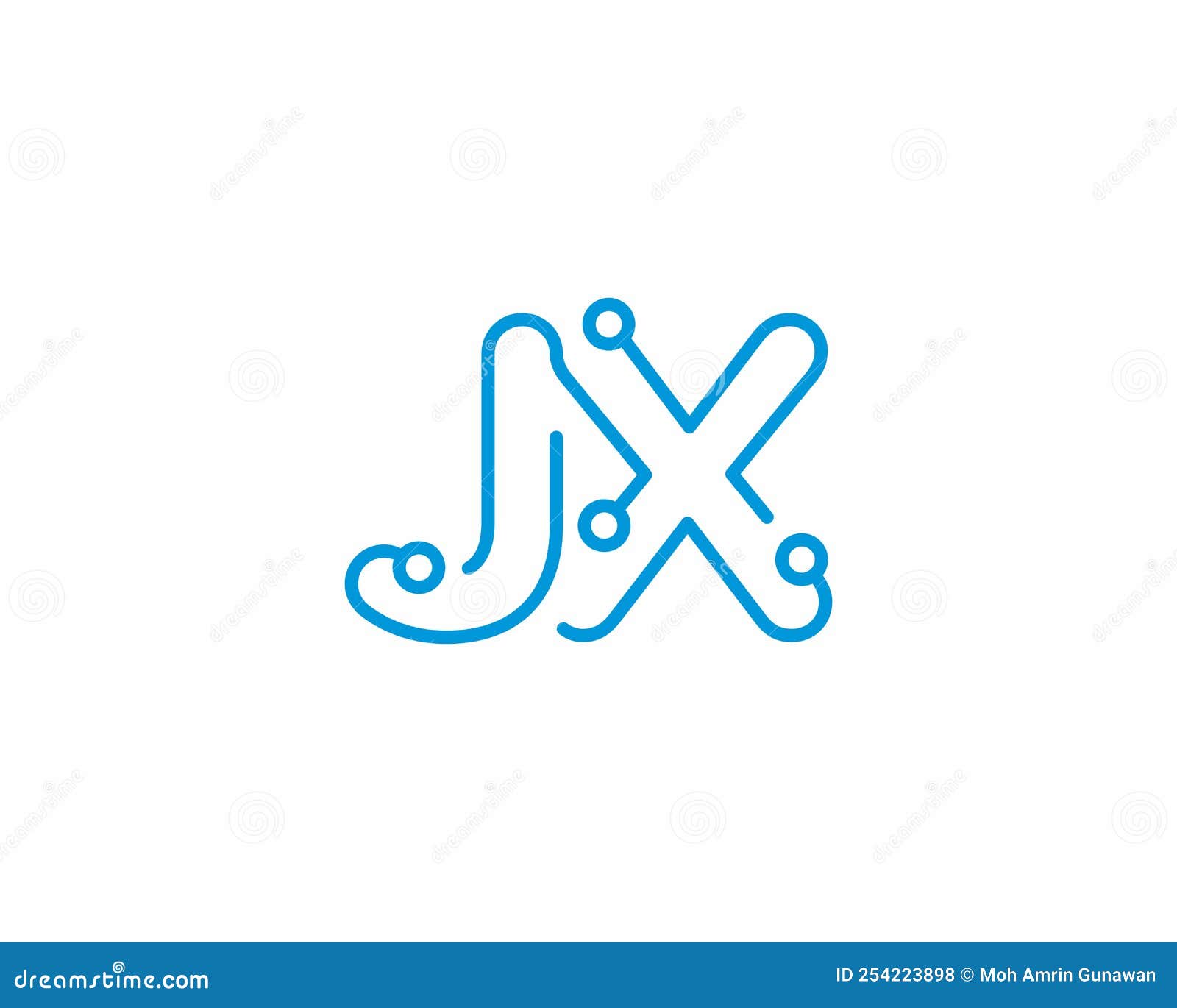 JX Letters, Electronic Circuit, Technology Logo Design Vector 001 Stock ...