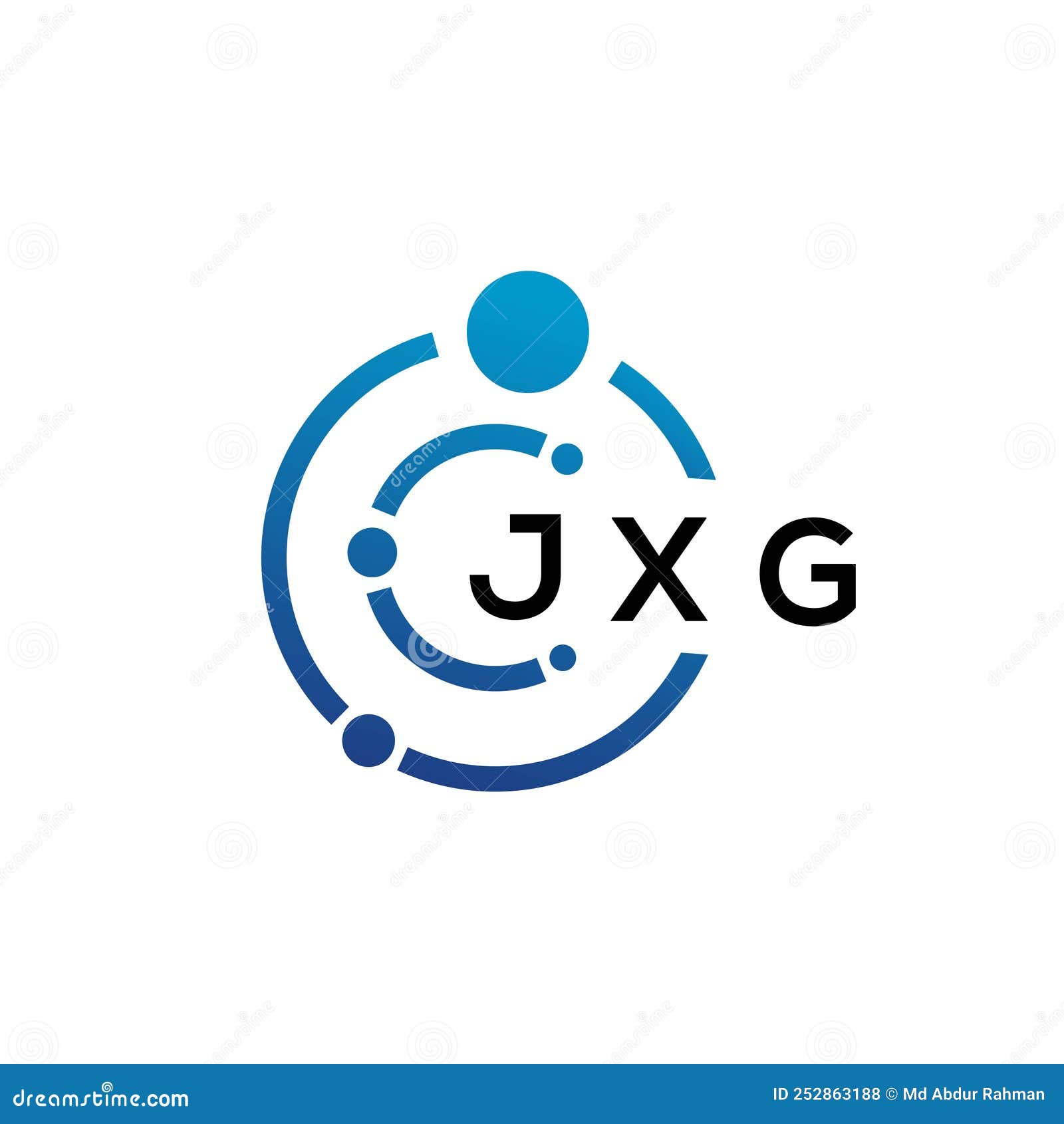 JXG Letter Technology Logo Design on White Background. JXG Creative ...