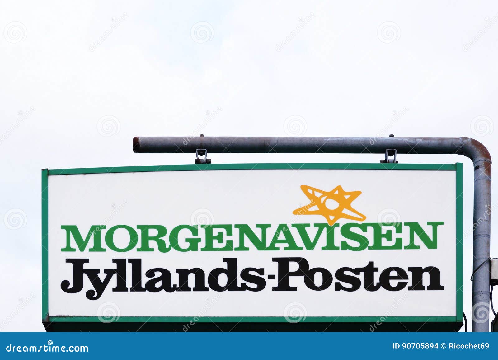Jyllands Posten Sign on a Panel Editorial Stock Image - Image of viby ...