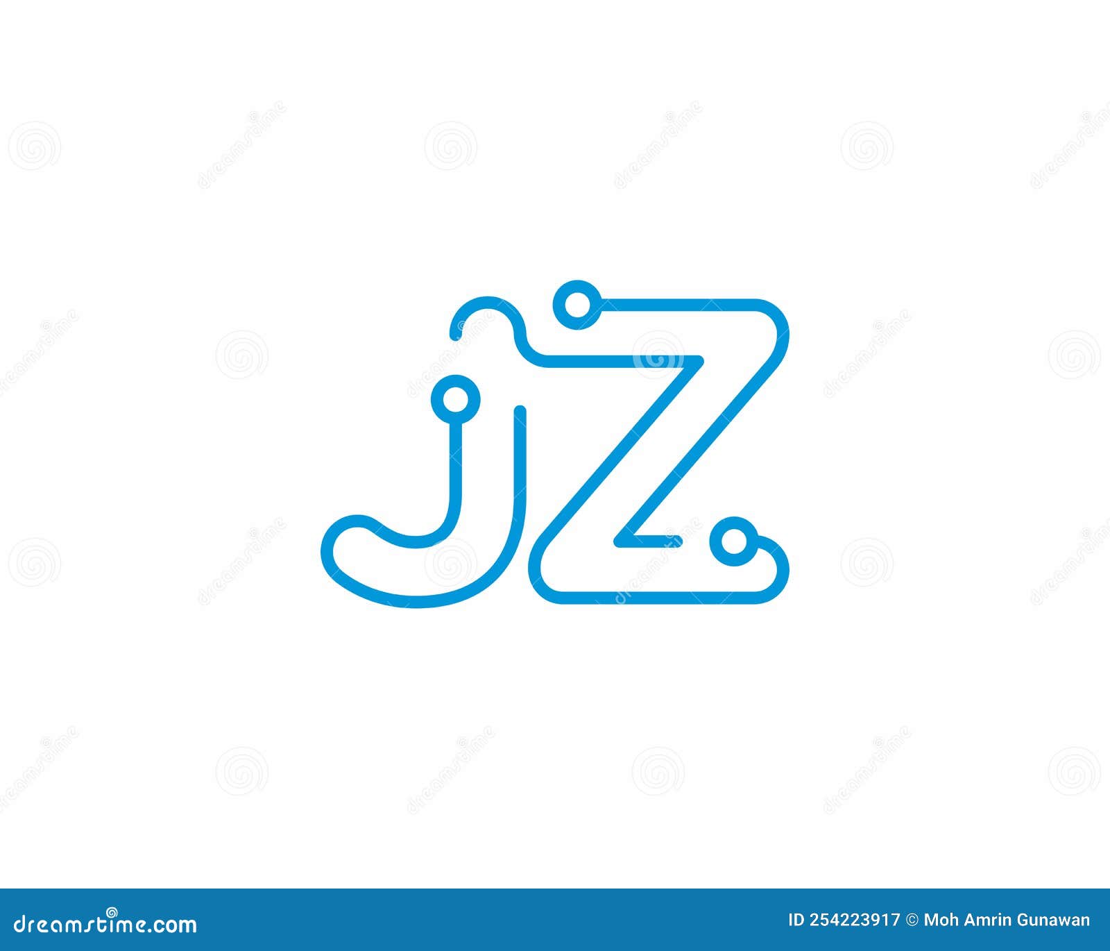 JZ Letters, Electronic Circuit, Technology Logo Design Vector 001 Stock ...