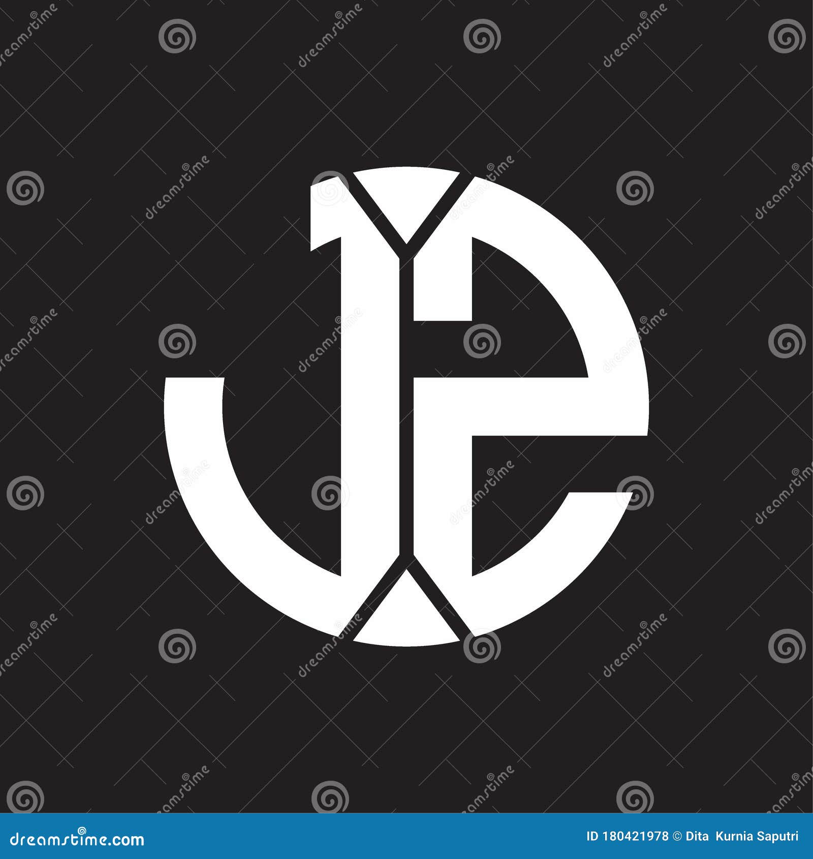 JZ Logo Monogram with Piece Circle Ribbon Style Stock Vector ...