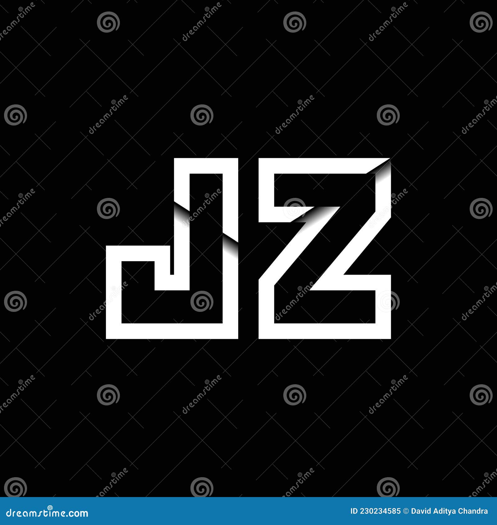 JZ Monogram Envelope Shape Style Stock Vector - Illustration of ...