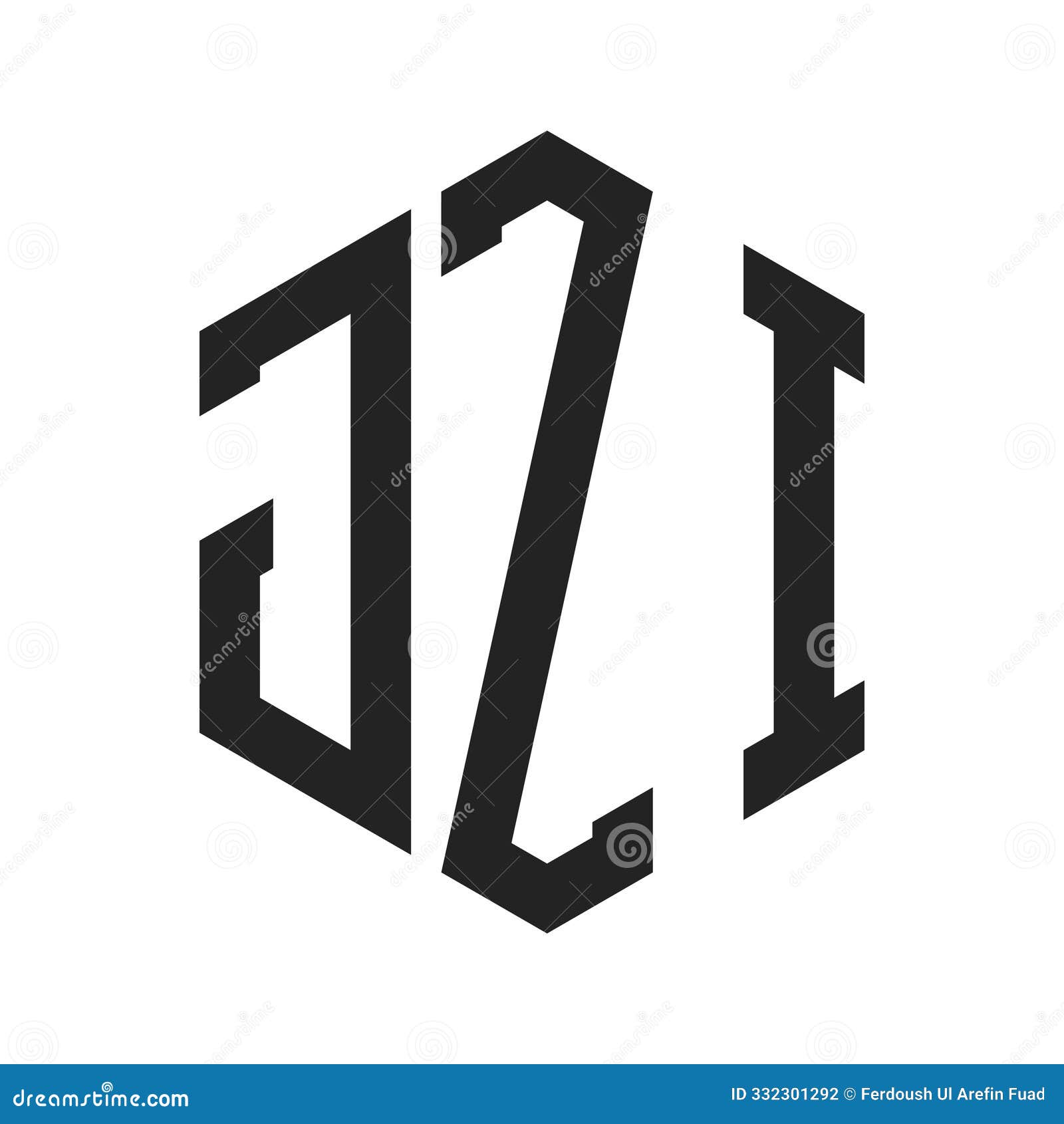 JZI Logo Design. Initial Letter JZI Monogram Logo Using Hexagon Shape ...