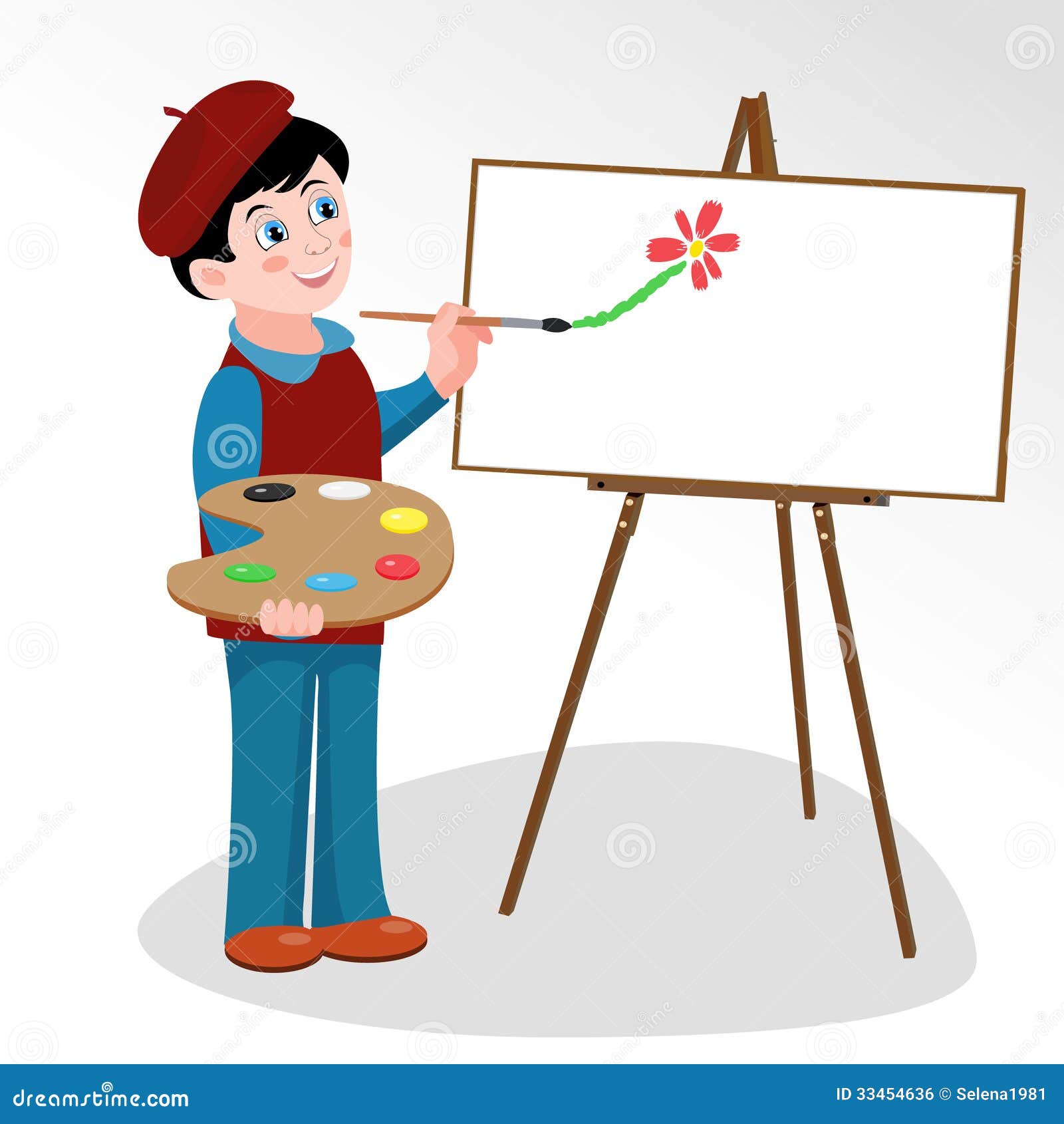 Künstler Malt Bild Auf Gestell Vektor Abbildung - Illustration von ...