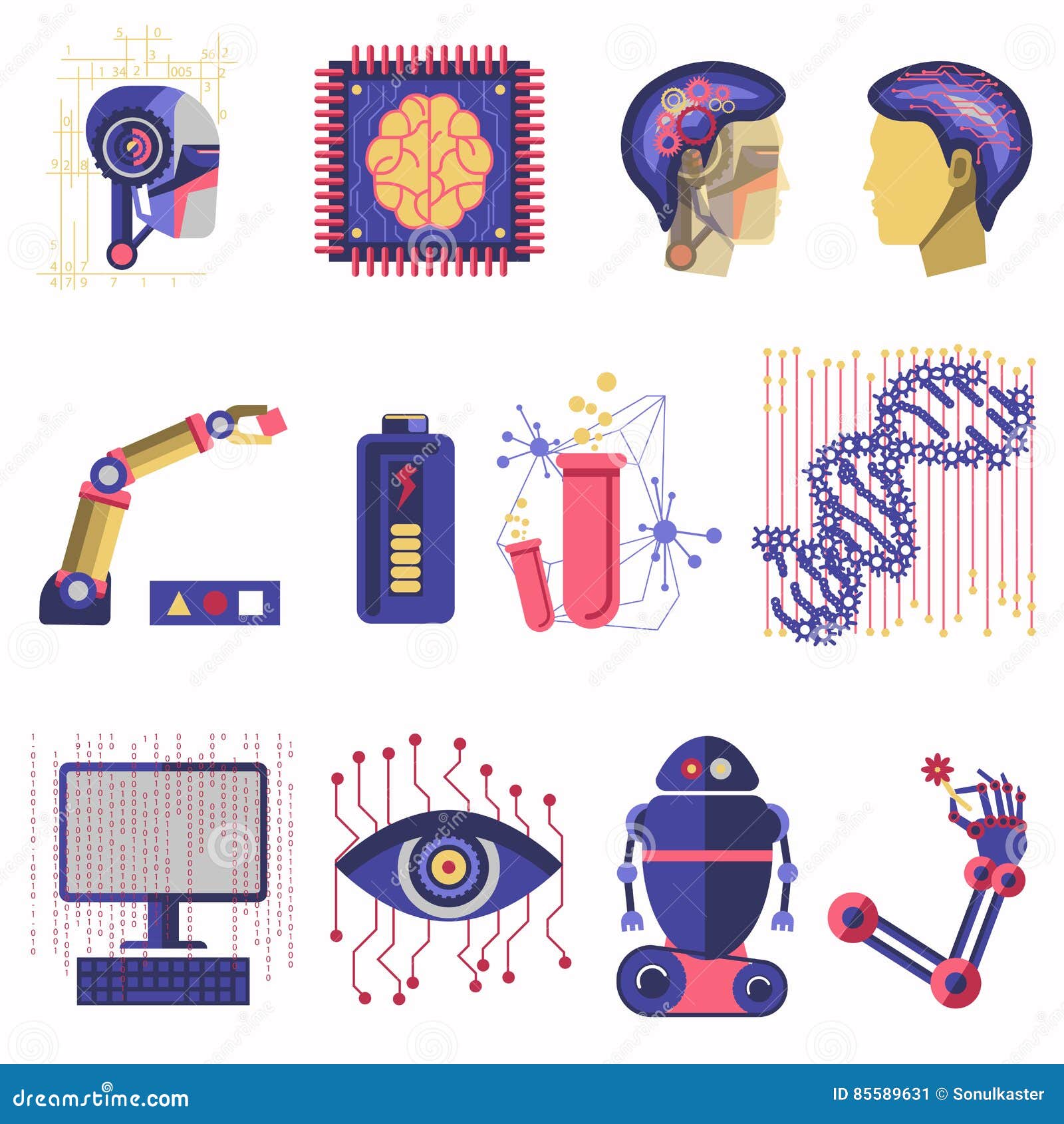 Künstliche Intelligenz-Vektor-Illustration Vektor Abbildung ...