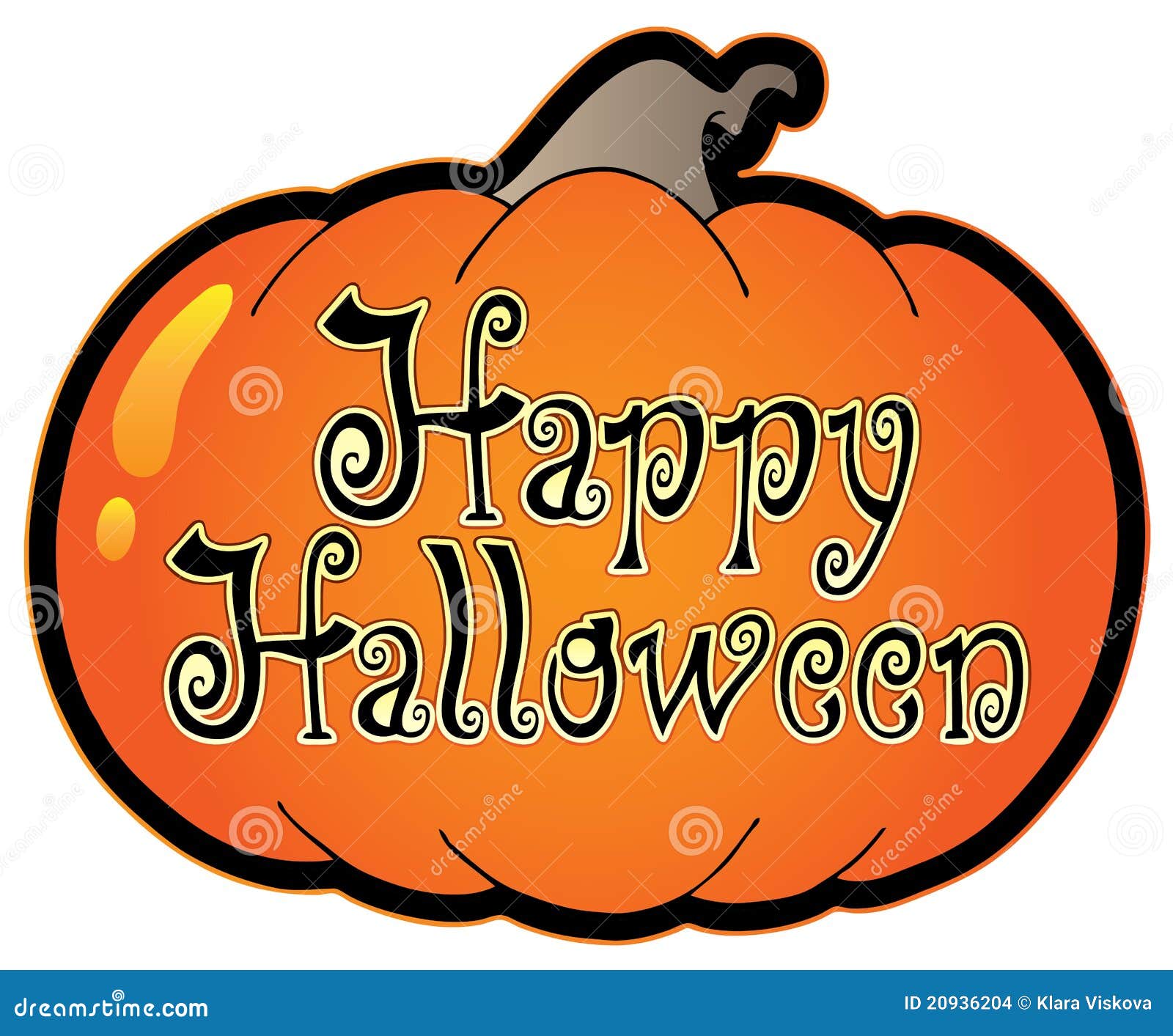 Kürbis Mit Glücklichem Halloween-Zeichen Vektor Abbildung ...