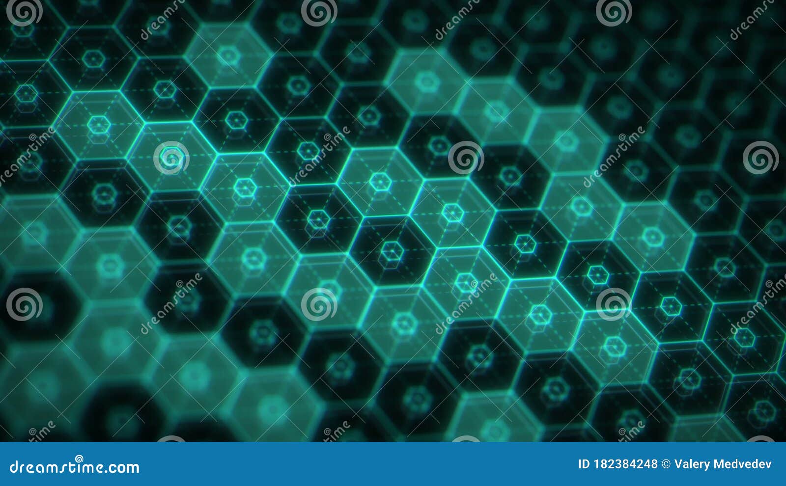 4k Abstract Animated Loop of the Hexagon Background. HUD Moving Hexagon Grid Stock Footage ...