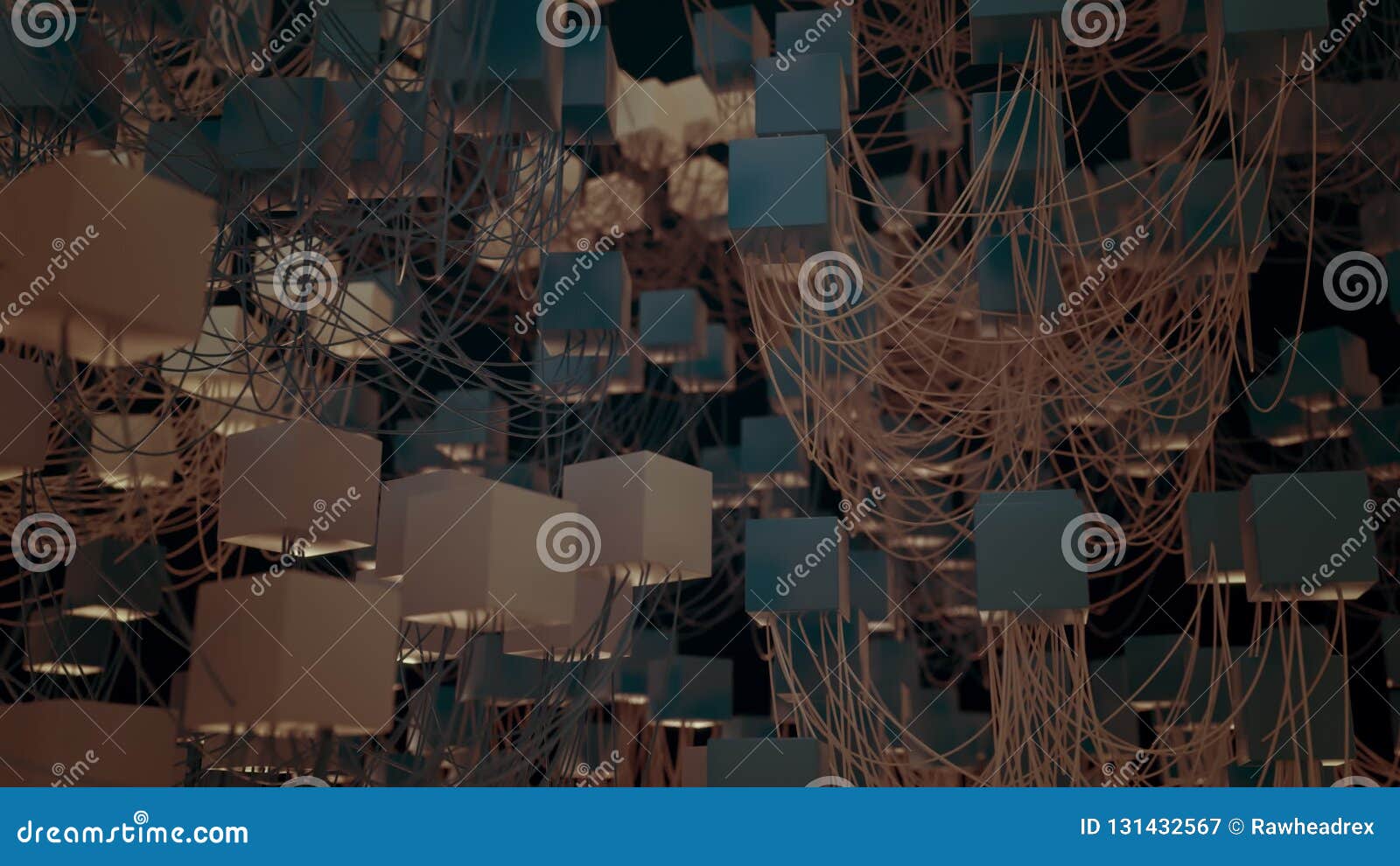 4K Abstract Cubic Network Nodes and Wires. Stock Video - Video of ...