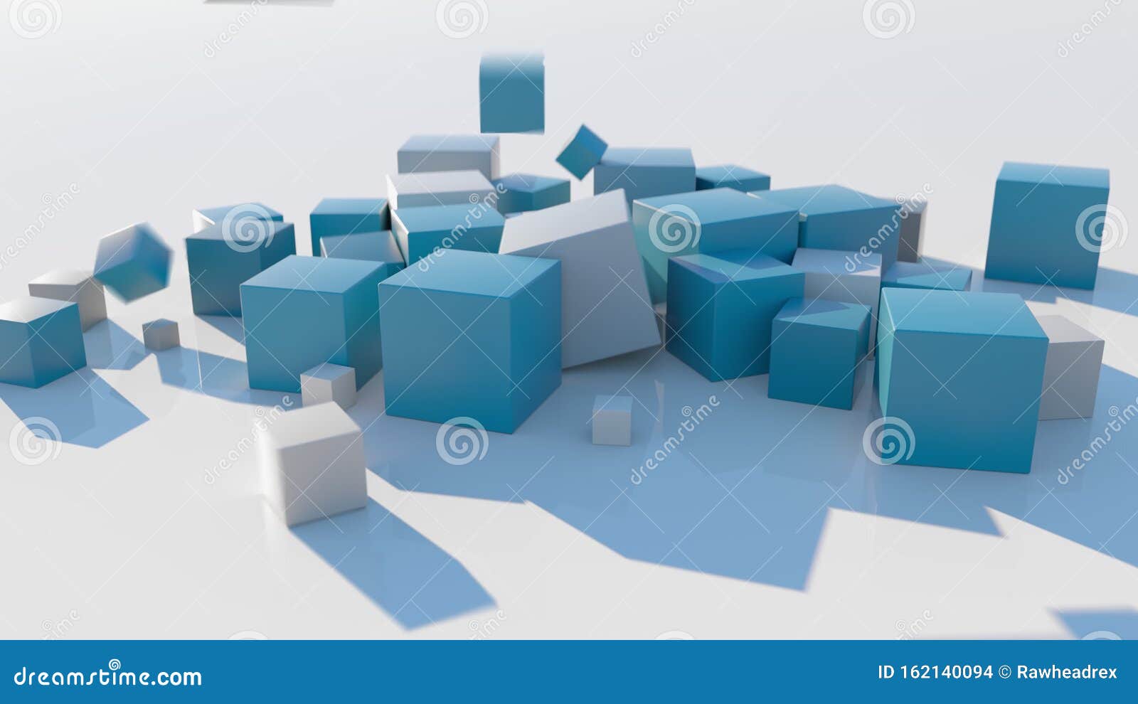 4K Abstract Falling Cubes. stock footage. Video of light - 162140094