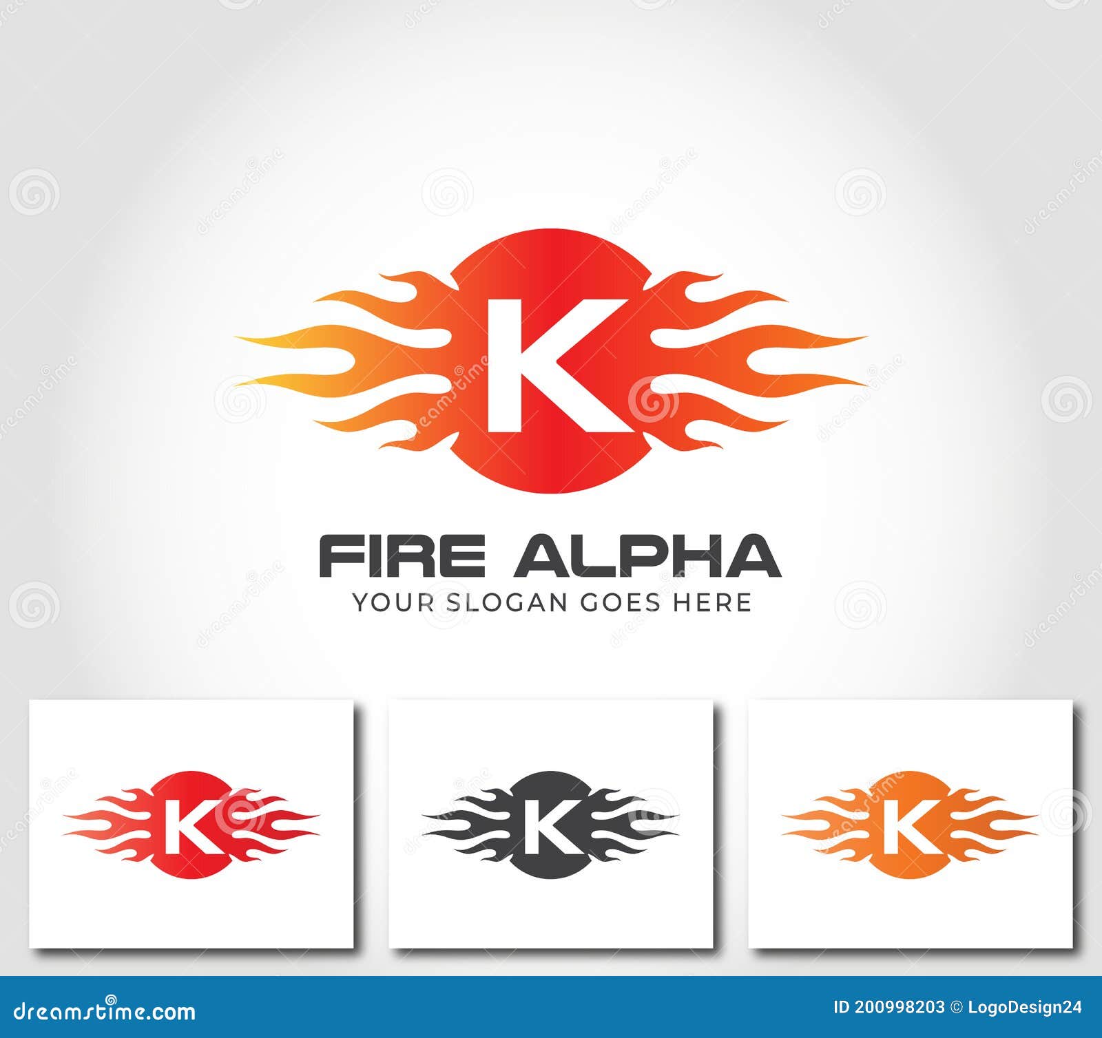 K Alphabet Fire Logo Design Concept Stock Vector - Illustration of icon ...