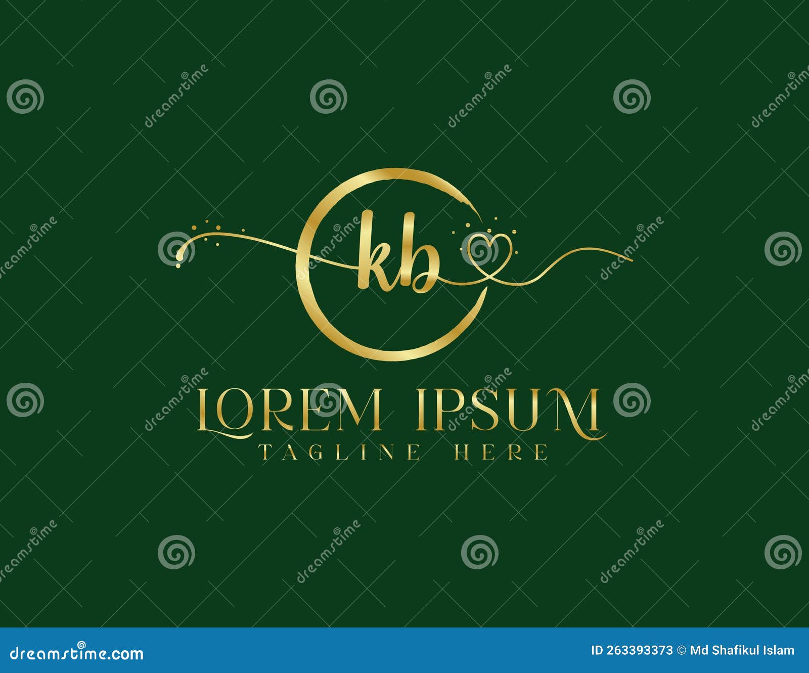 K B Cursive with Hearts ðŸ’• Business Logo Stock Illustration ...