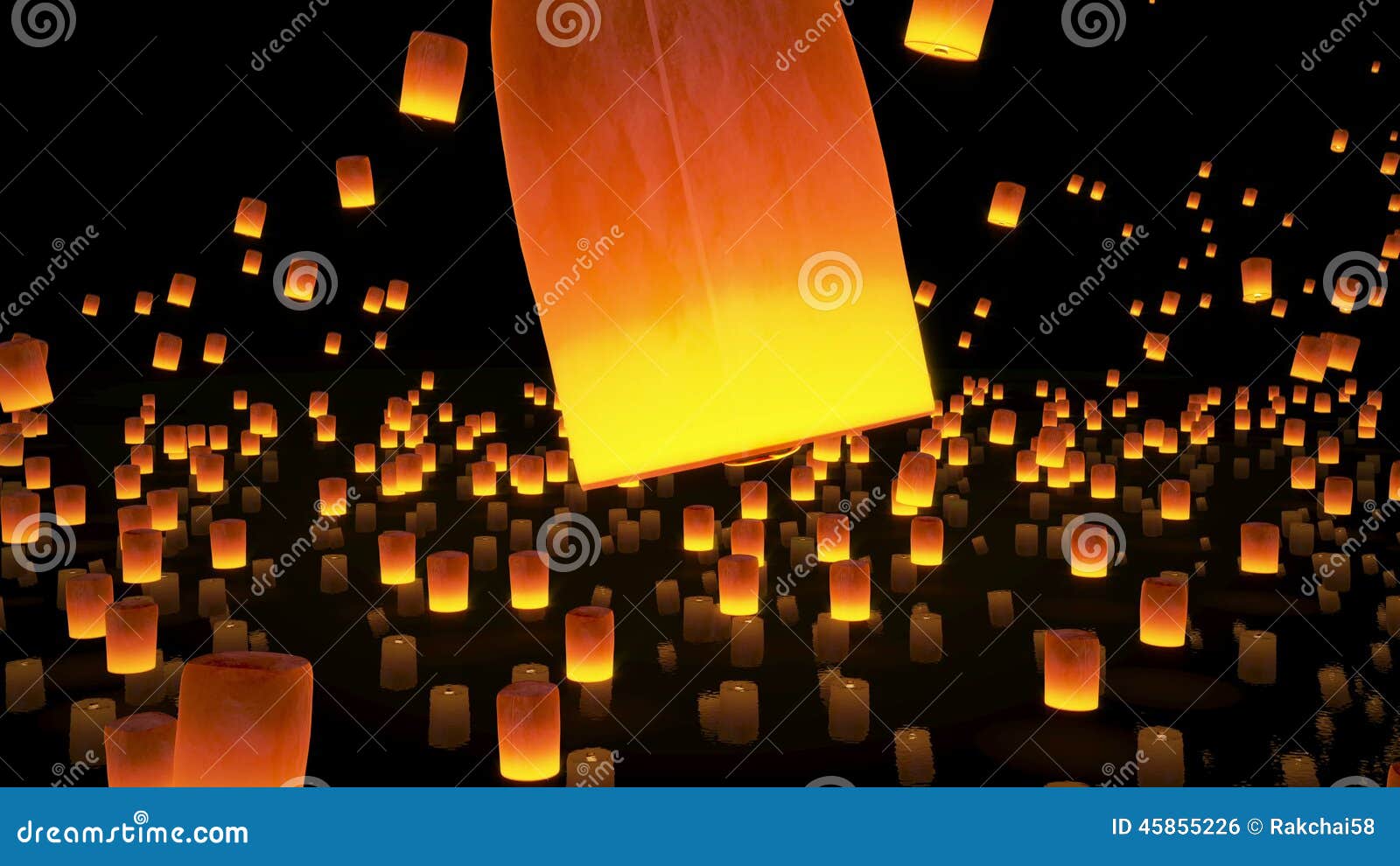 4k Beautiful, Lanterns Flying in Night Sky Stock Footage - Video of ...