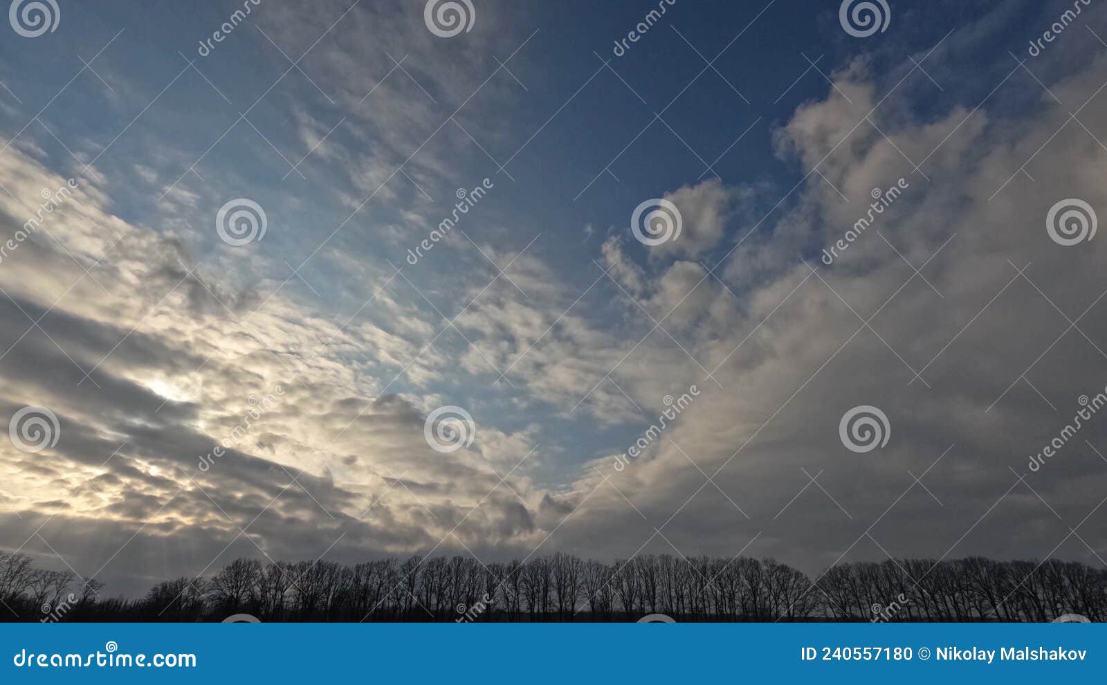 4k Beautiful Time Lapse of Clouds and Sun Floating Fast Across the Sky ...