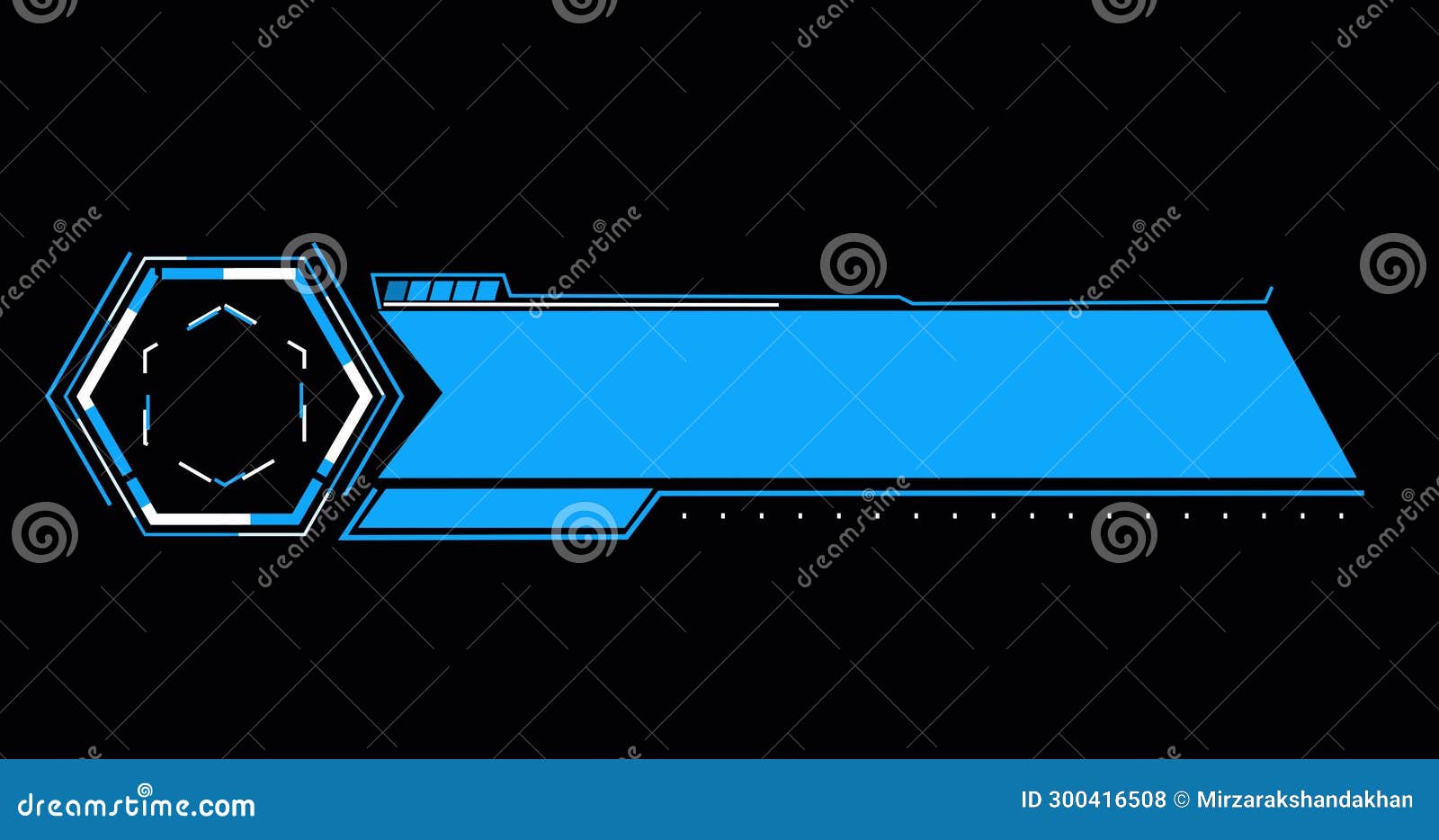 4K Blue-colored Futuristic Hud Lower Third in an Alpha Channel. Stock ...