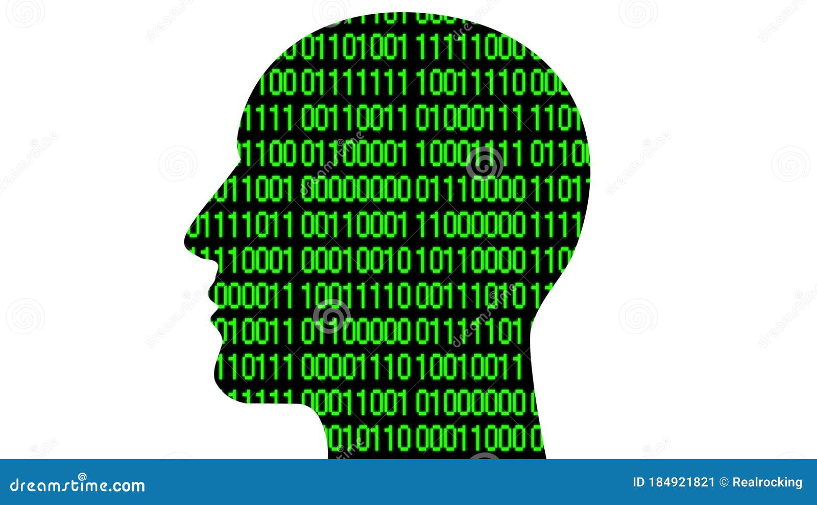 4k Brain Head Matrix Style Binary Code,man Thinking AI Artificial ...