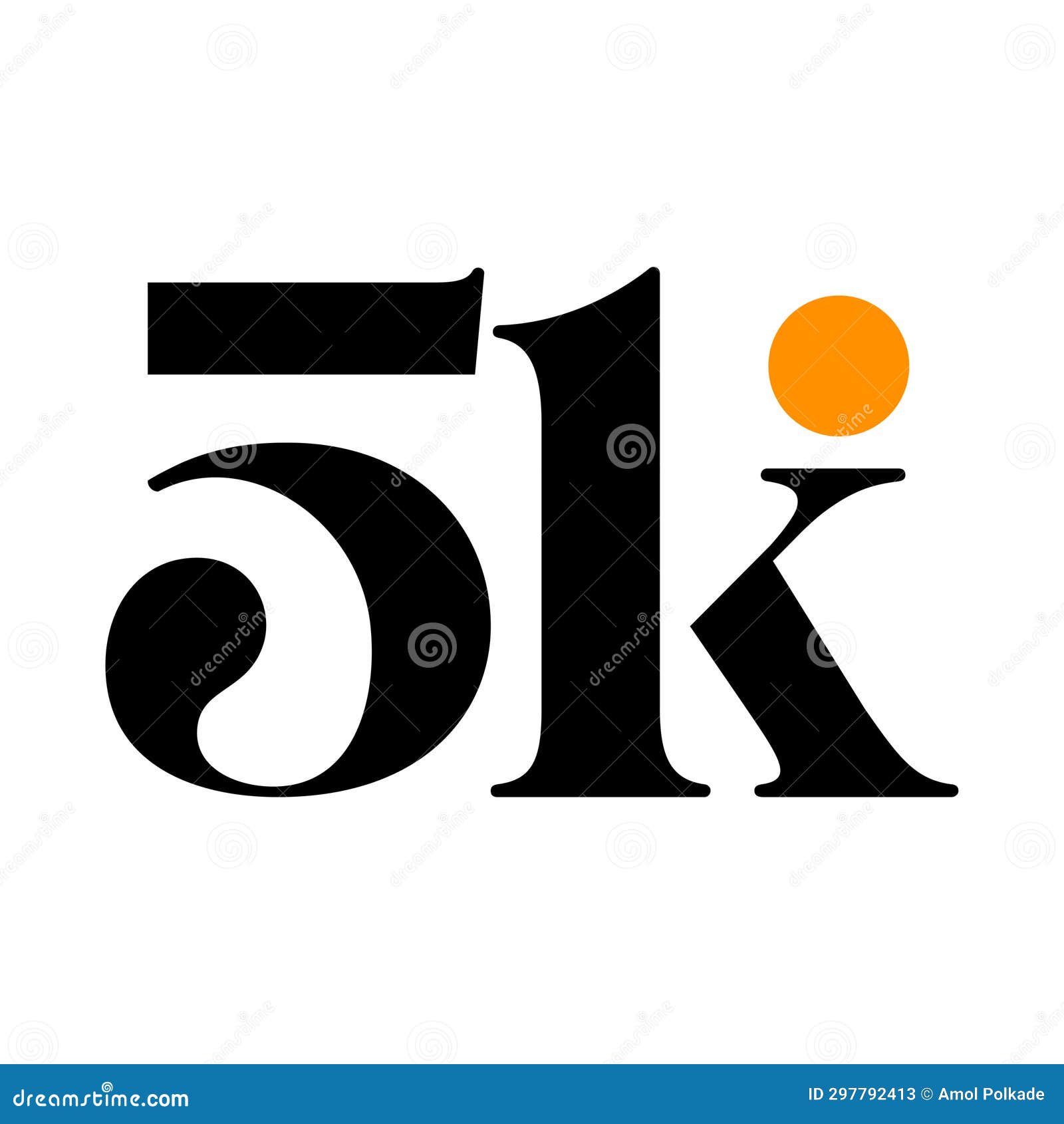 5K Brand Name Vector Illustrative Monogram Stock Vector - Illustration ...