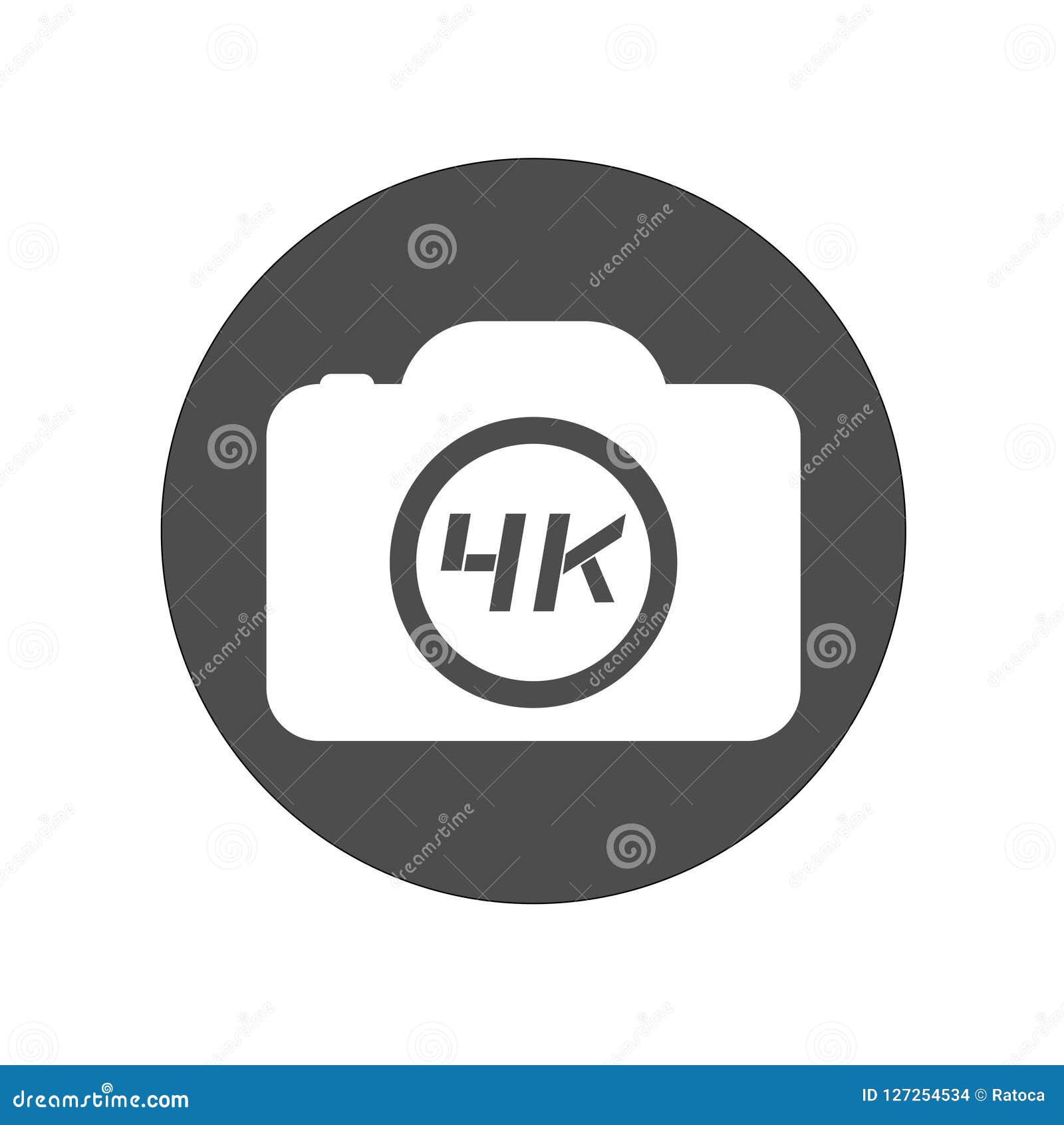 4K cam icon stock vector. Illustration of technology - 127254534