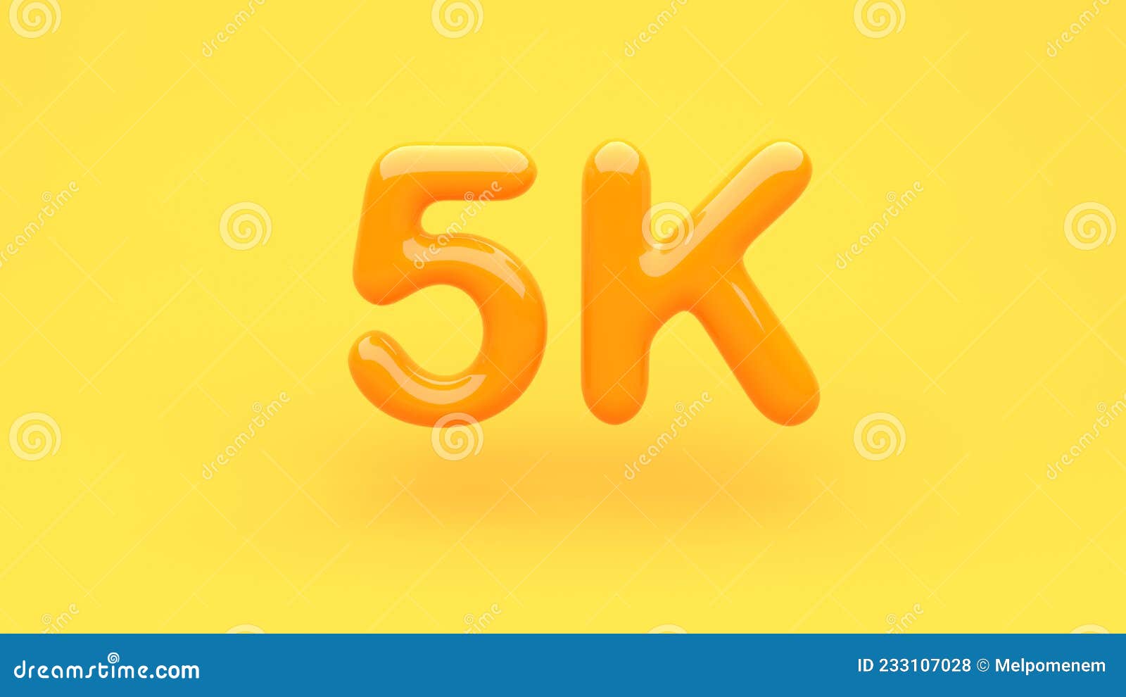 5K Celebration Text with 3D Render Stock Illustration - Illustration of ...